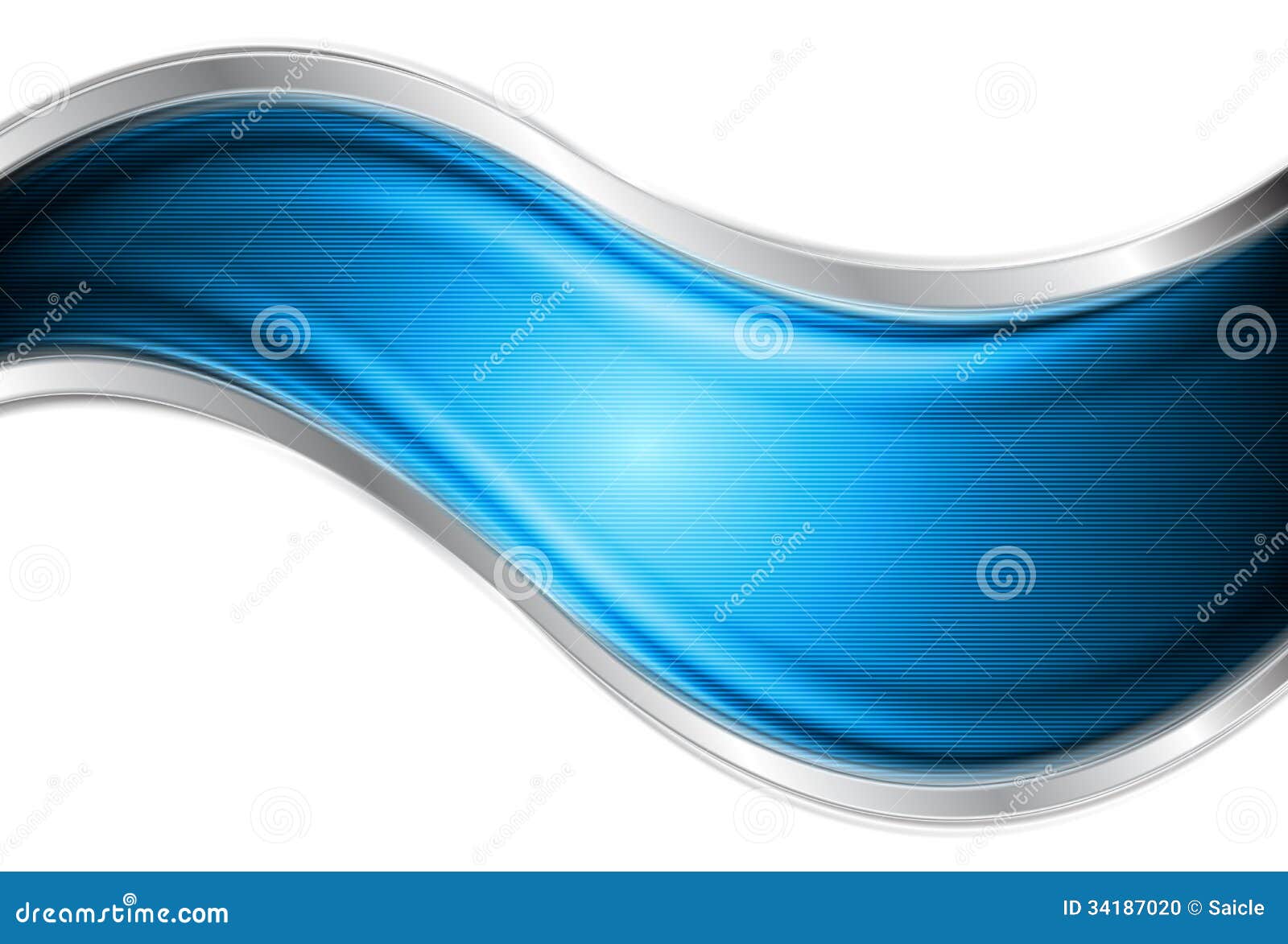 Bright Blue and Silver Vector Waves Stock Vector - Illustration of ...