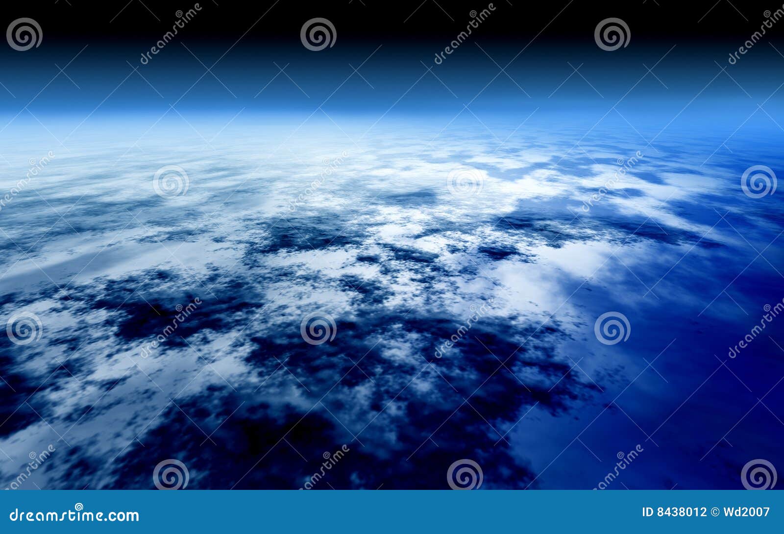 Bright Blue Sky Above the Atmosphere World Stock Illustration ...