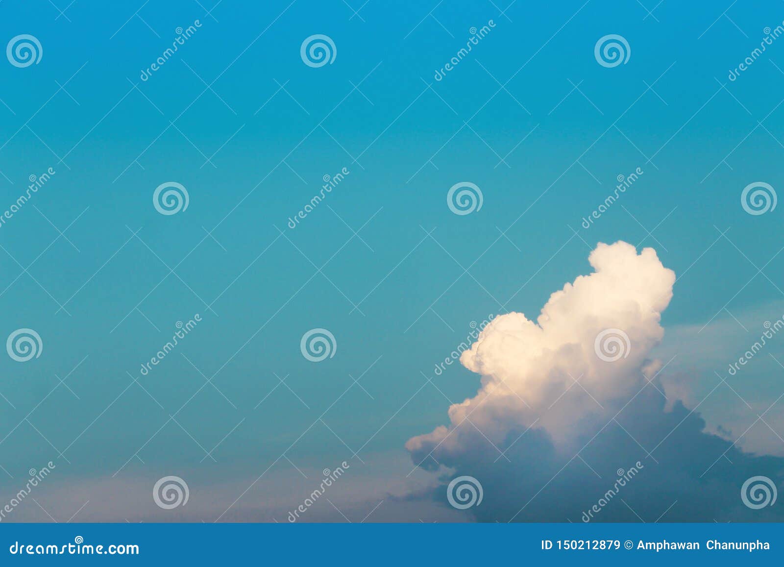 Bright Blue Sky Background with White Clouds Patterns and Copy Space ...