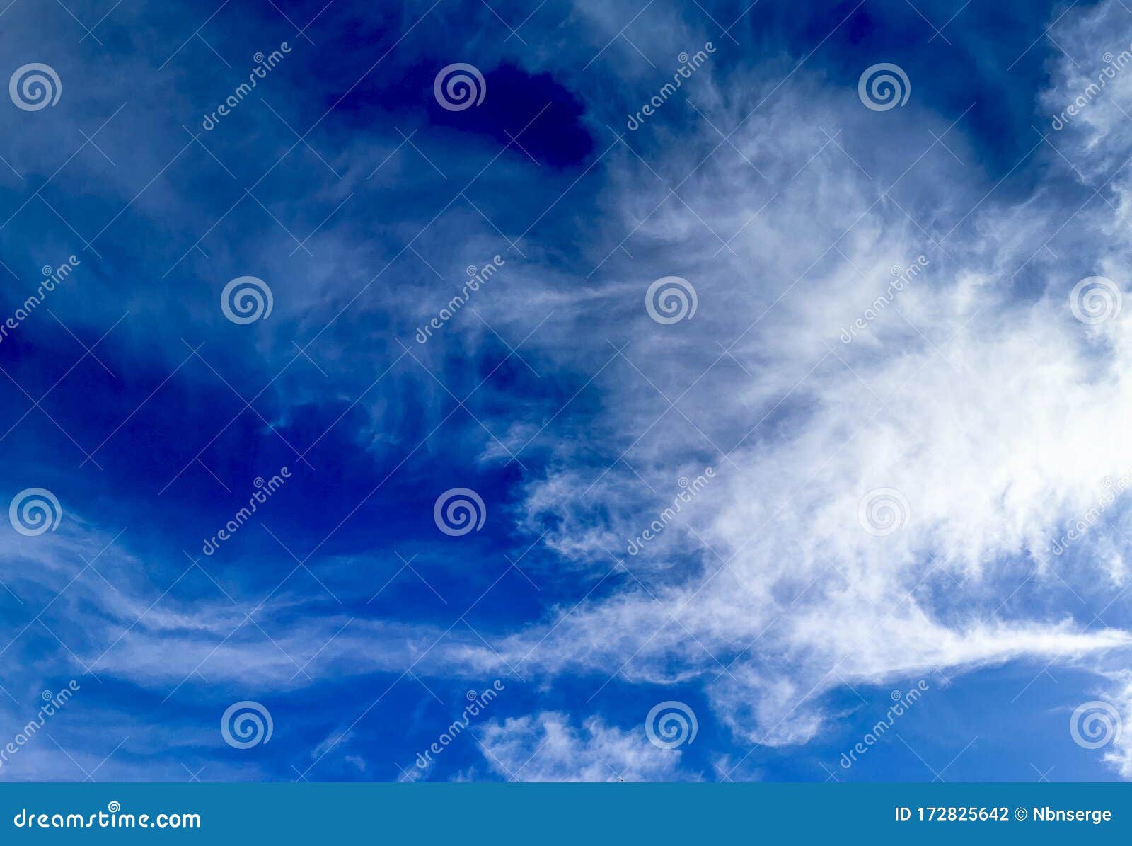 Bright Blue Sky with Clouds, Background for Design, Decoration or ...