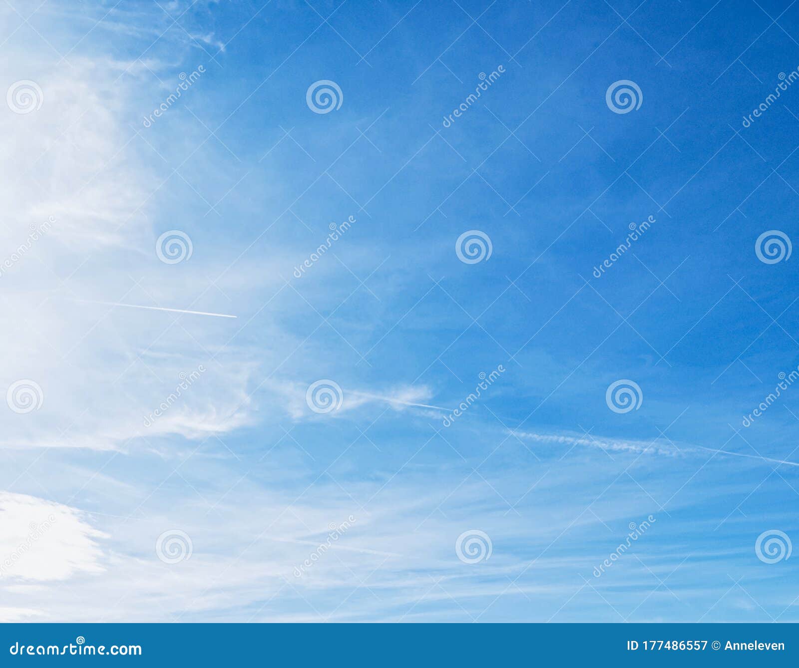 Bright Blue Sky with Clouds, Nature and Environment Stock Image - Image ...