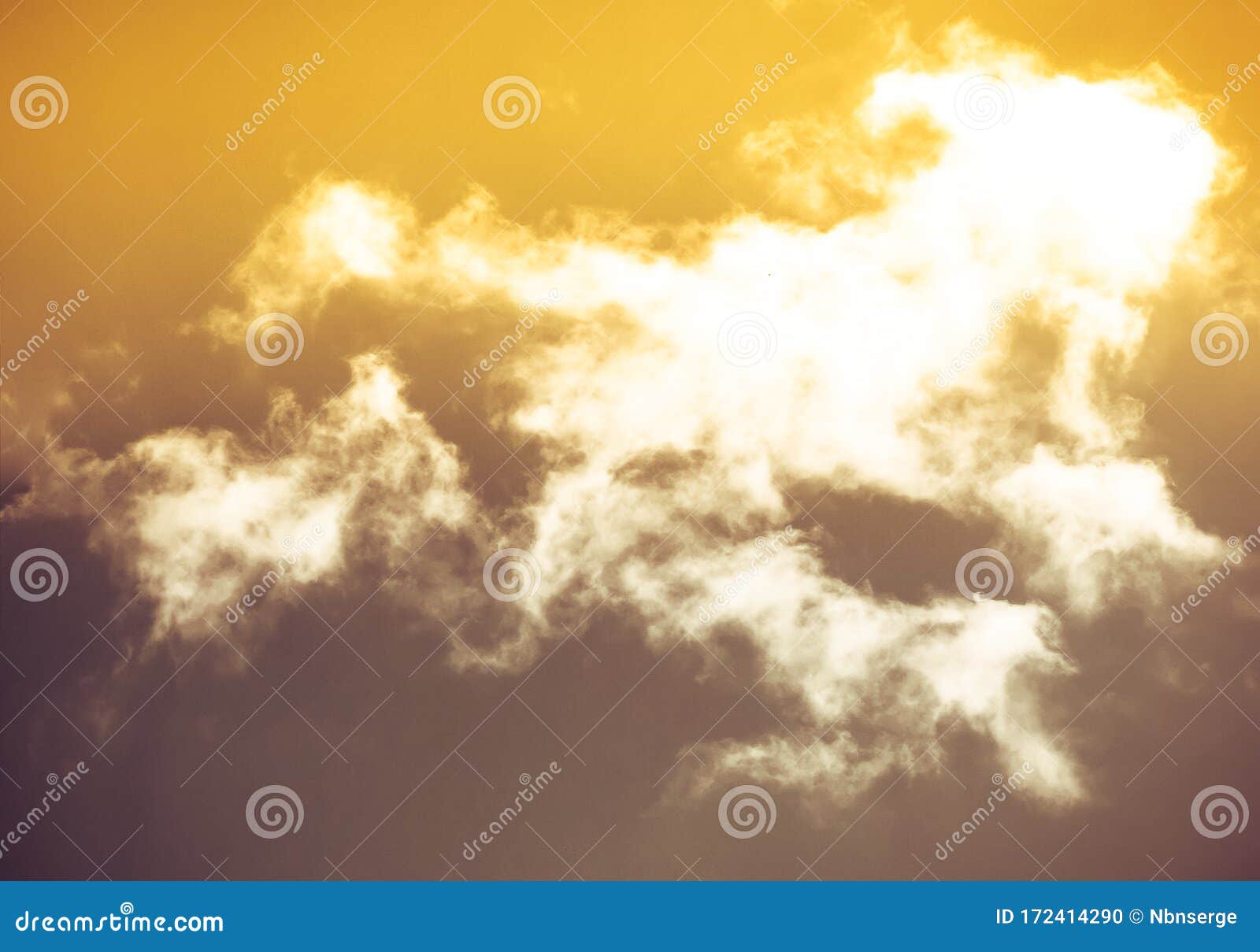 Bright Blue Sky with Clouds with Sunset Lights, Background for Design ...