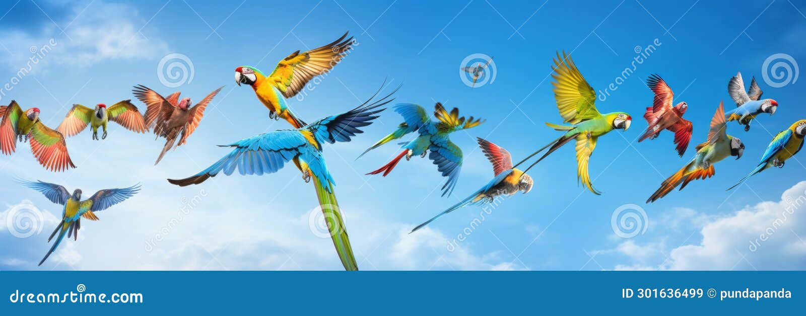 Parrots Banner Vector Illustration. Hello And Welcome. Birds Sitting On ...