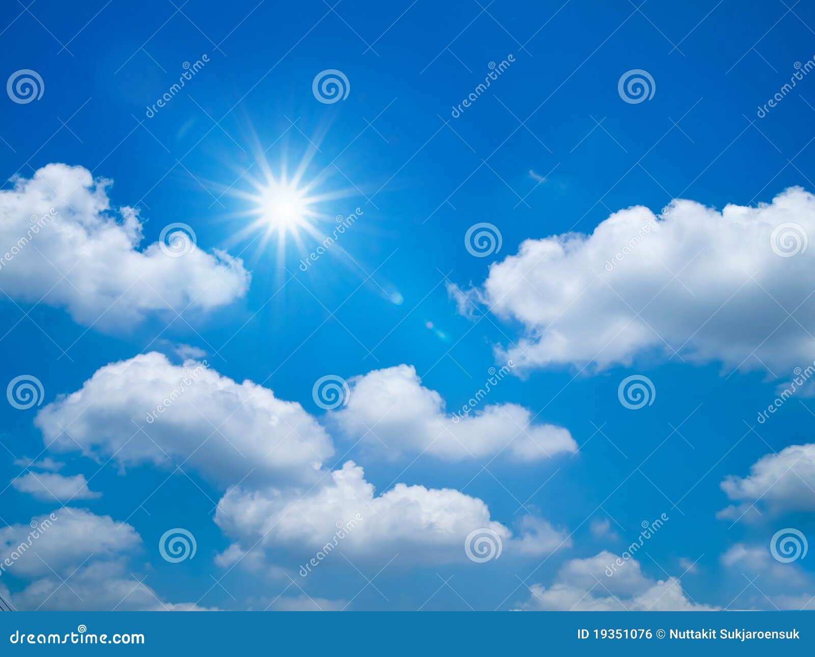 Bright blue sky Landscape stock photo. Image of sunrise - 19351076