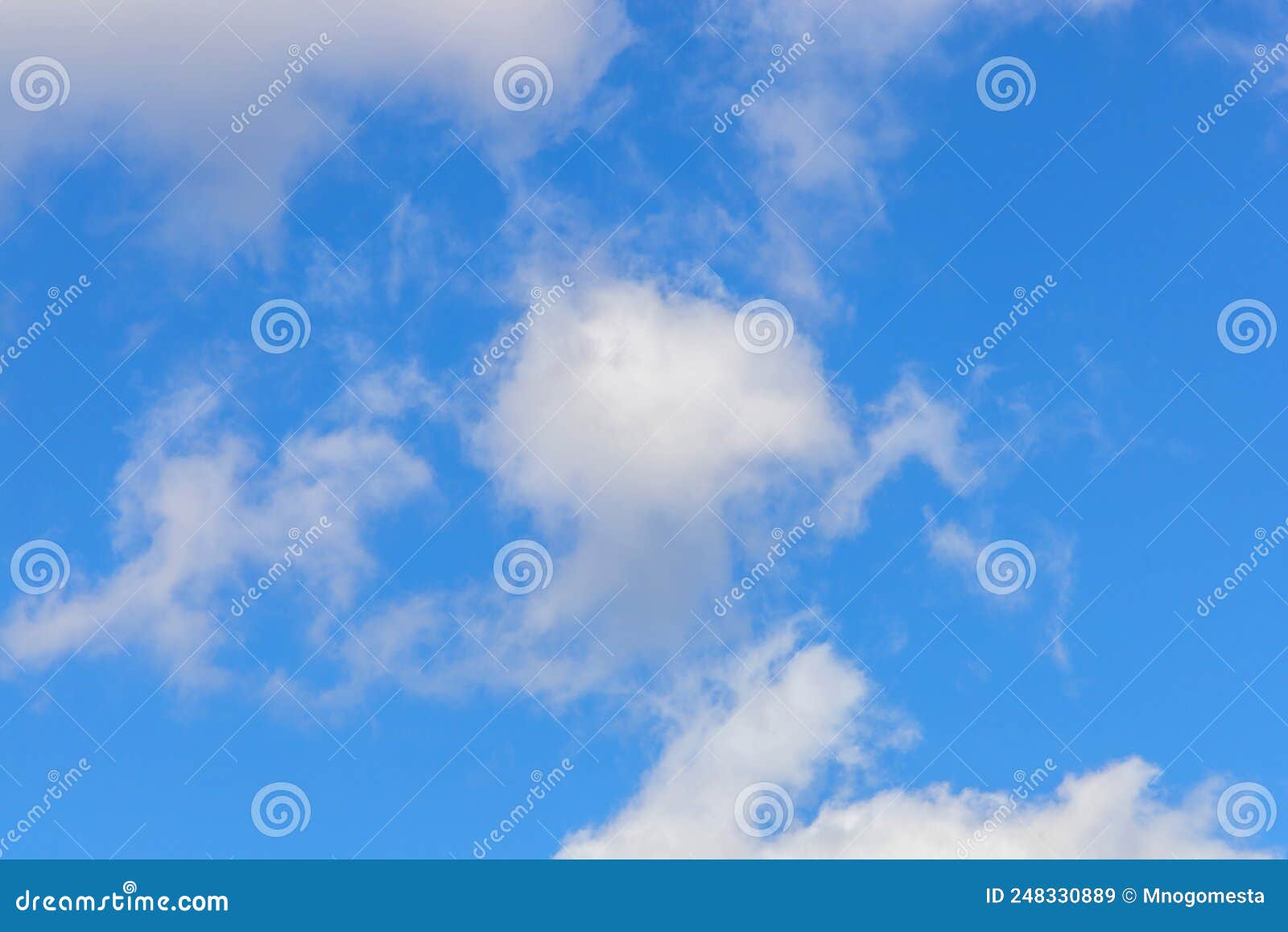 Bright Blue Sky with Light Clouds. Calm Texture or Background Stock ...