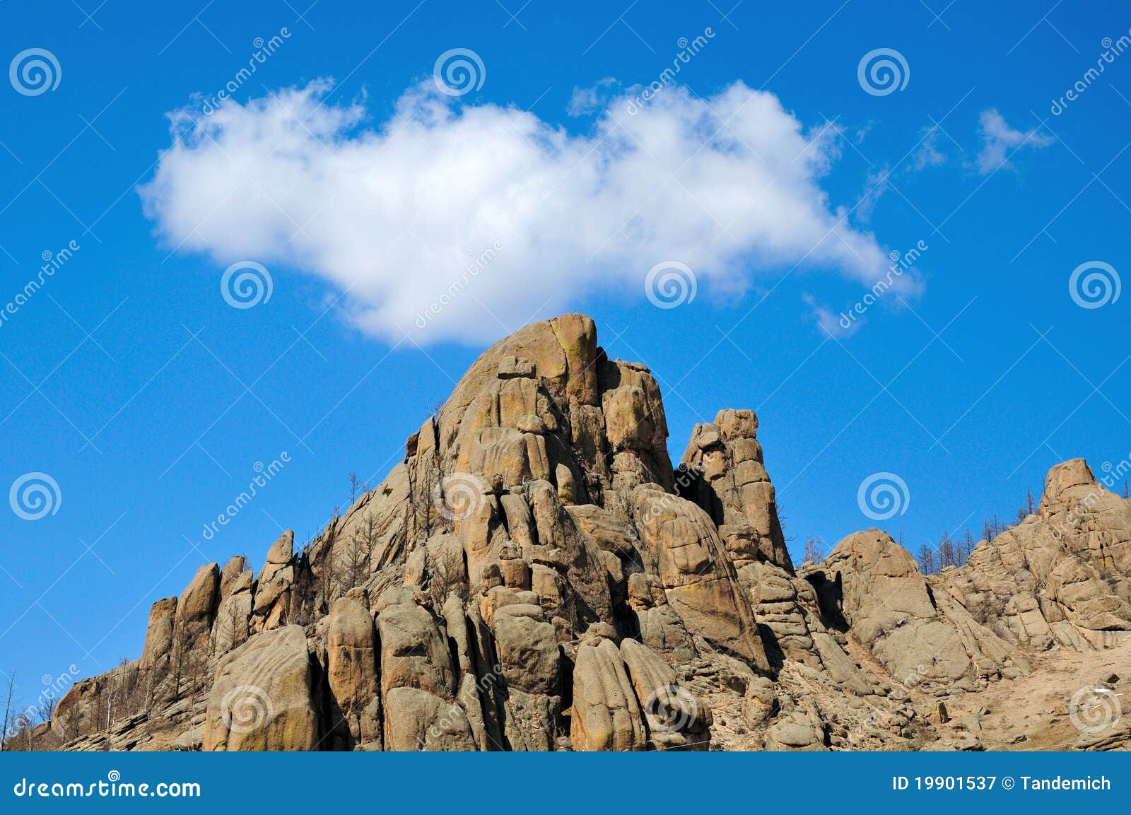 Bright Blue Sky Over the Rocks Stock Image - Image of nature, asia ...