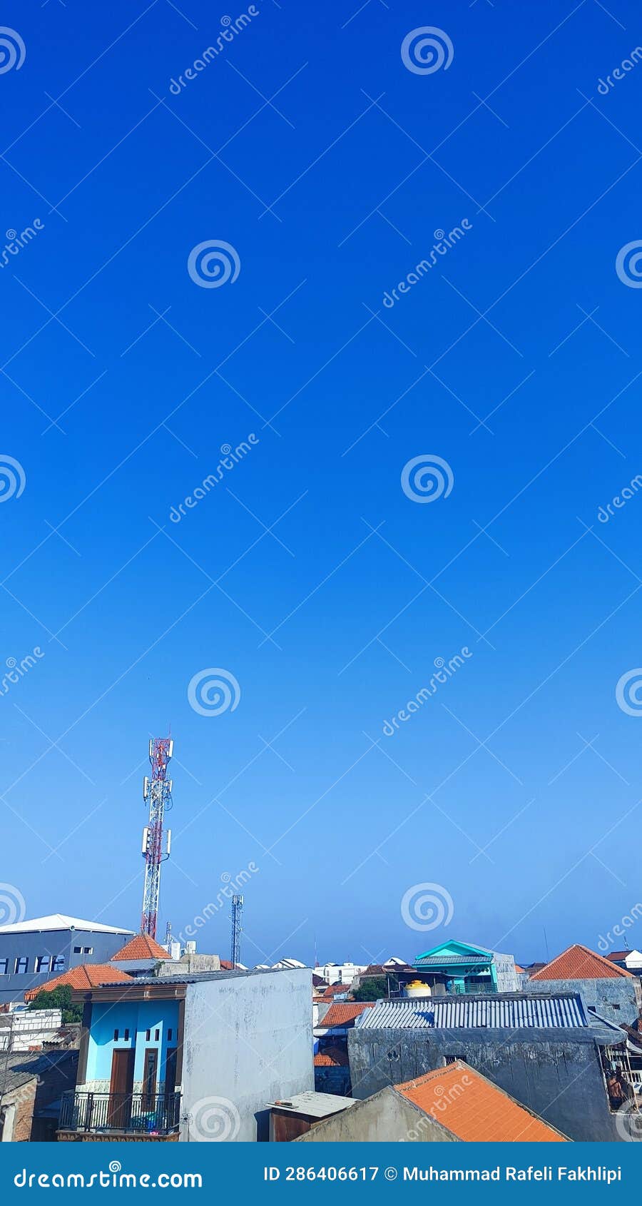 Bright Blue Sky, Surabaya City, East Java Stock Image - Image of wind ...