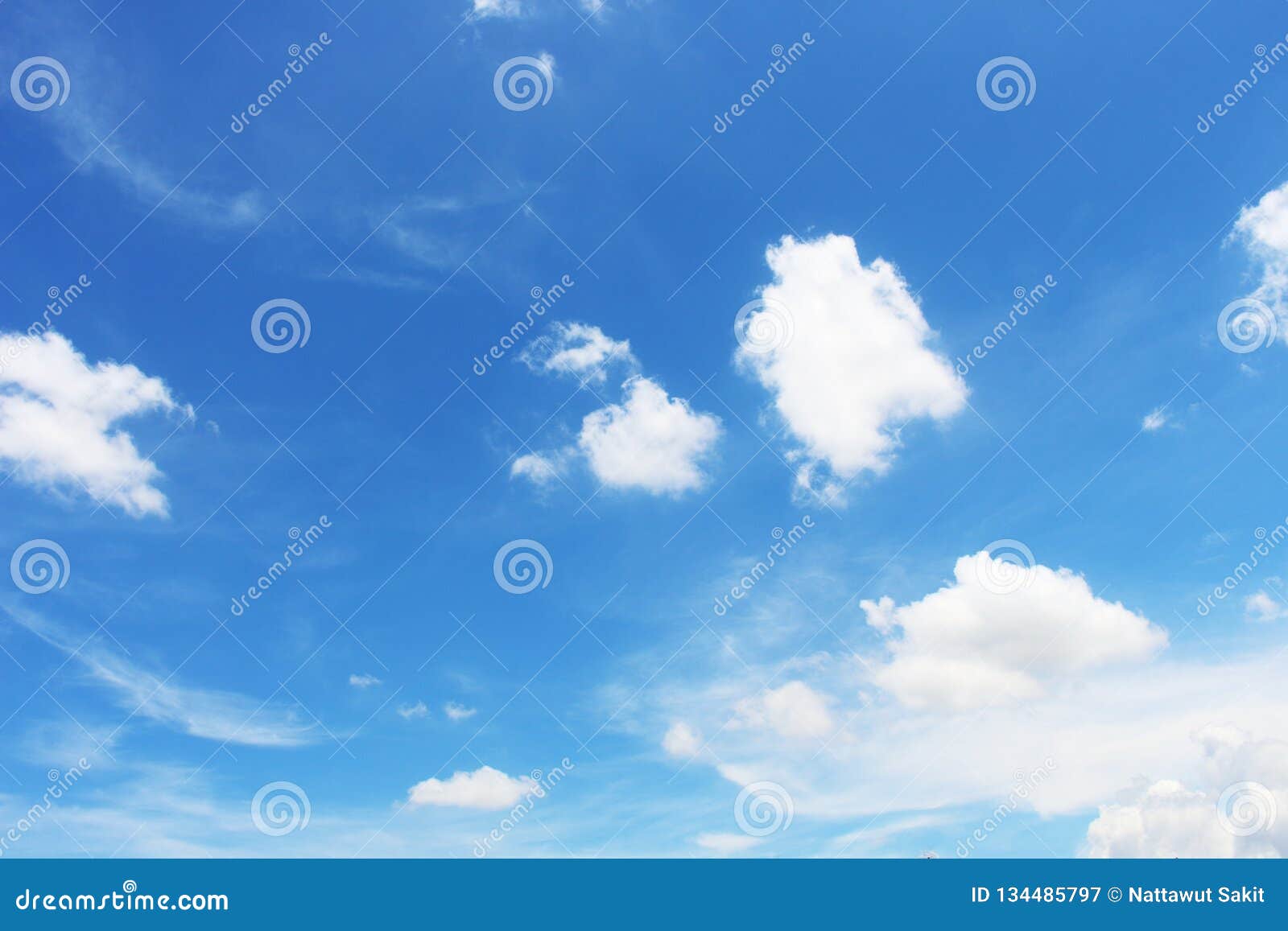 Bright Blue Sky with White Clouds. Stock Image - Image of blue ...