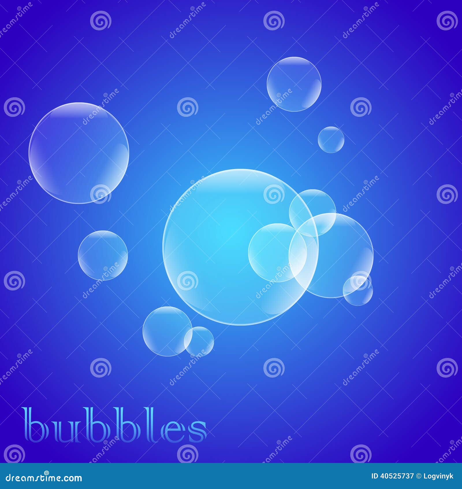 Bright blue soap bubbles stock illustration. Illustration of color ...
