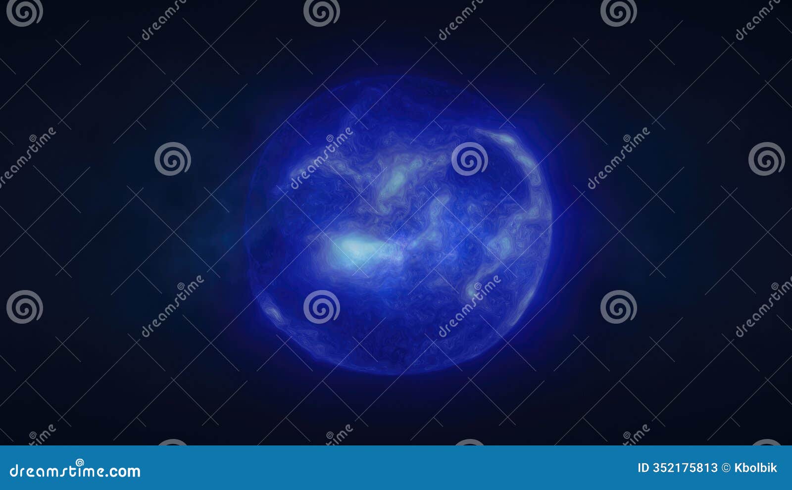 Bright Blue Sphere with a Cosmic Texture, Floating Against a Dark ...
