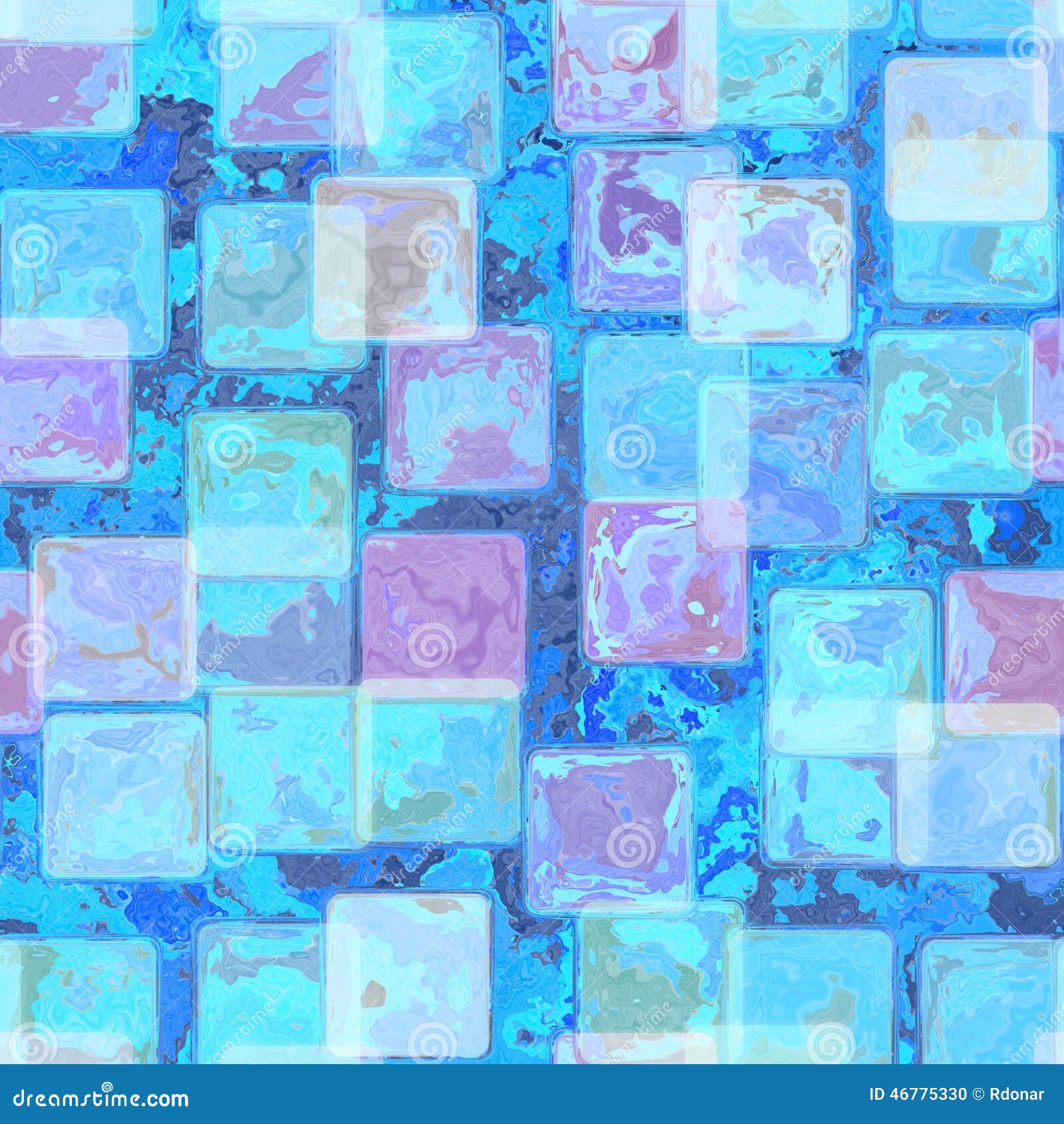 Bright Blue Stained Tile Background With Parchment Frame On Border With ...