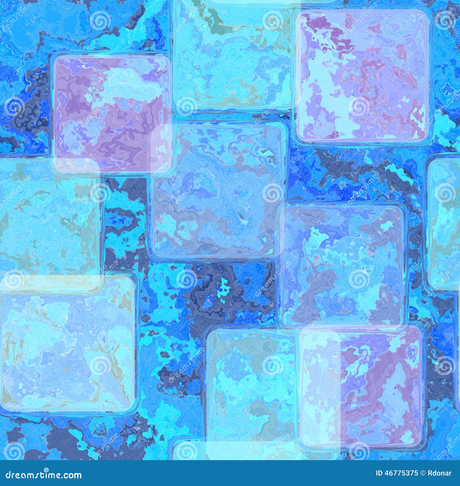 Bright Blue Stained Tile Background with Parchment Frame on Border with ...