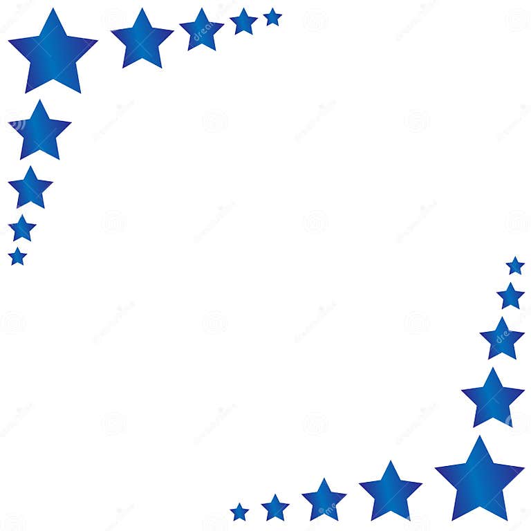 Bright Blue Shiny Star Border Template, Vector Illustration Stock ...