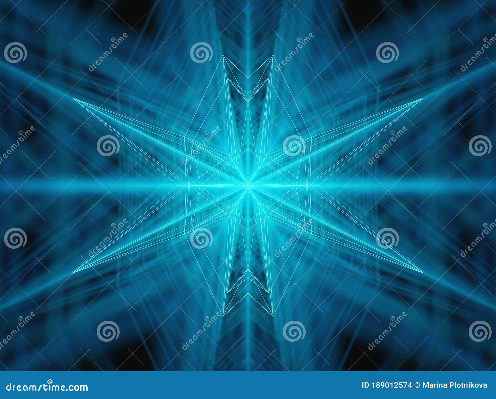 Bright Blue Star, 3d-rendering. Abstract Background Stock Illustration ...