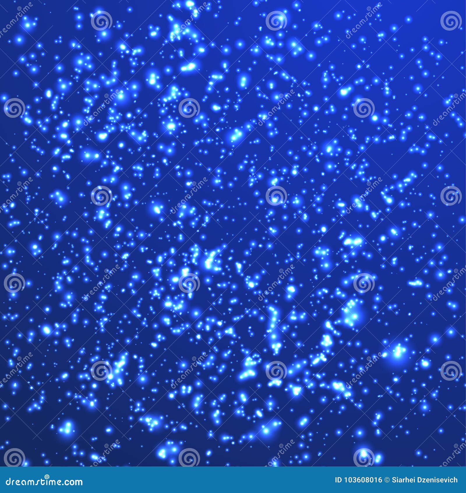 Bright Blue Starry Glittering Sparkling Layout Template Stock Vector ...