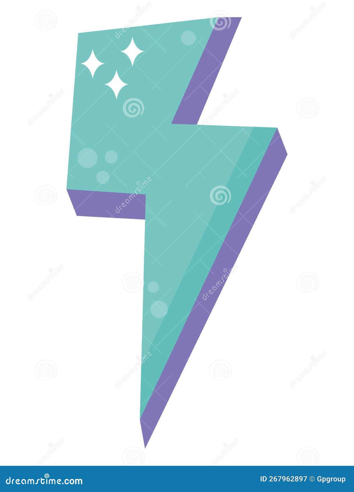 Bright blue thunder stock vector. Illustration of storm - 267962897