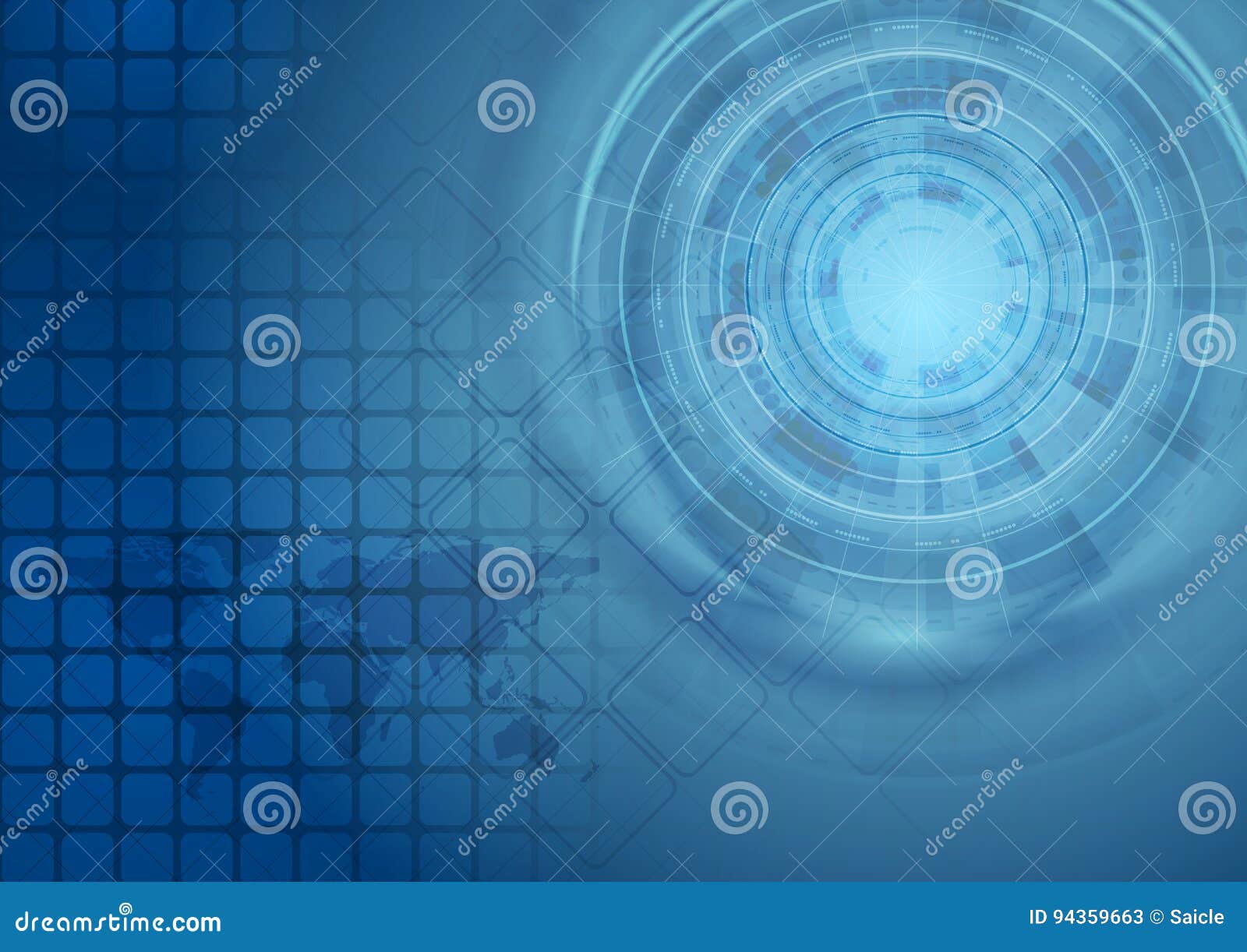 Bright Blue Vector Technology Background Stock Vector - Illustration of ...