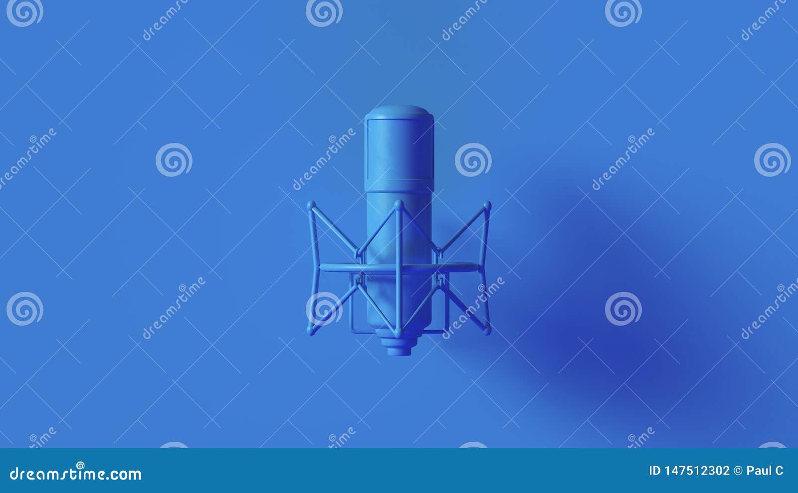 Bright Blue Vintage Microphone Stock Illustration - Illustration of ...