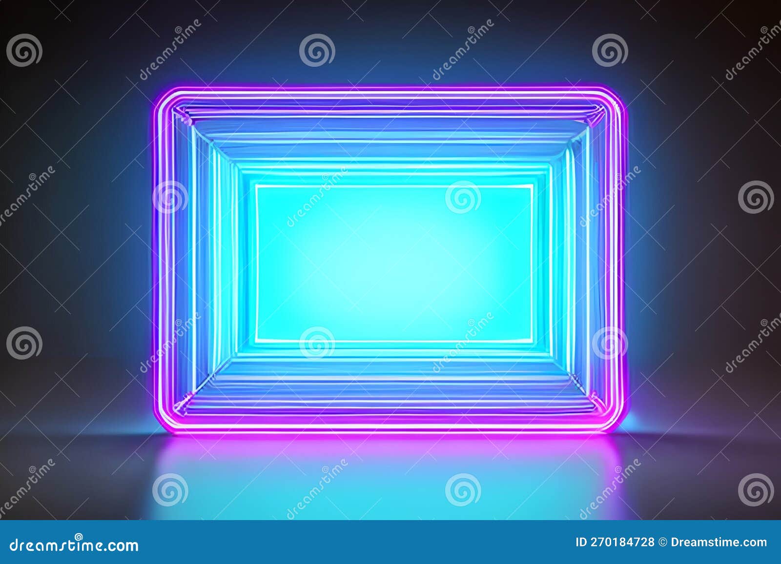 Bright Blue and Violet Rectangle Standing Neon Light Backdrop and ...