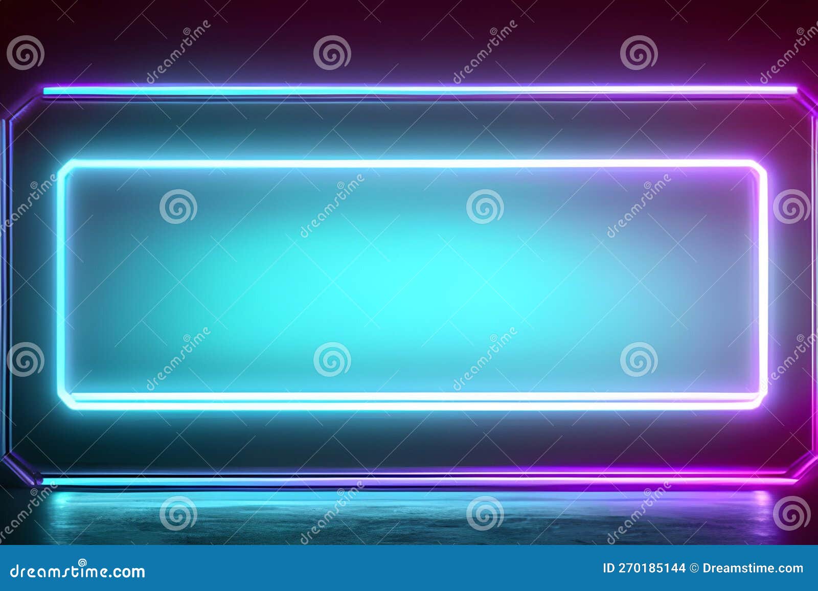 Bright Blue and Violet Rectangle Standing Neon Light Backdrop and ...