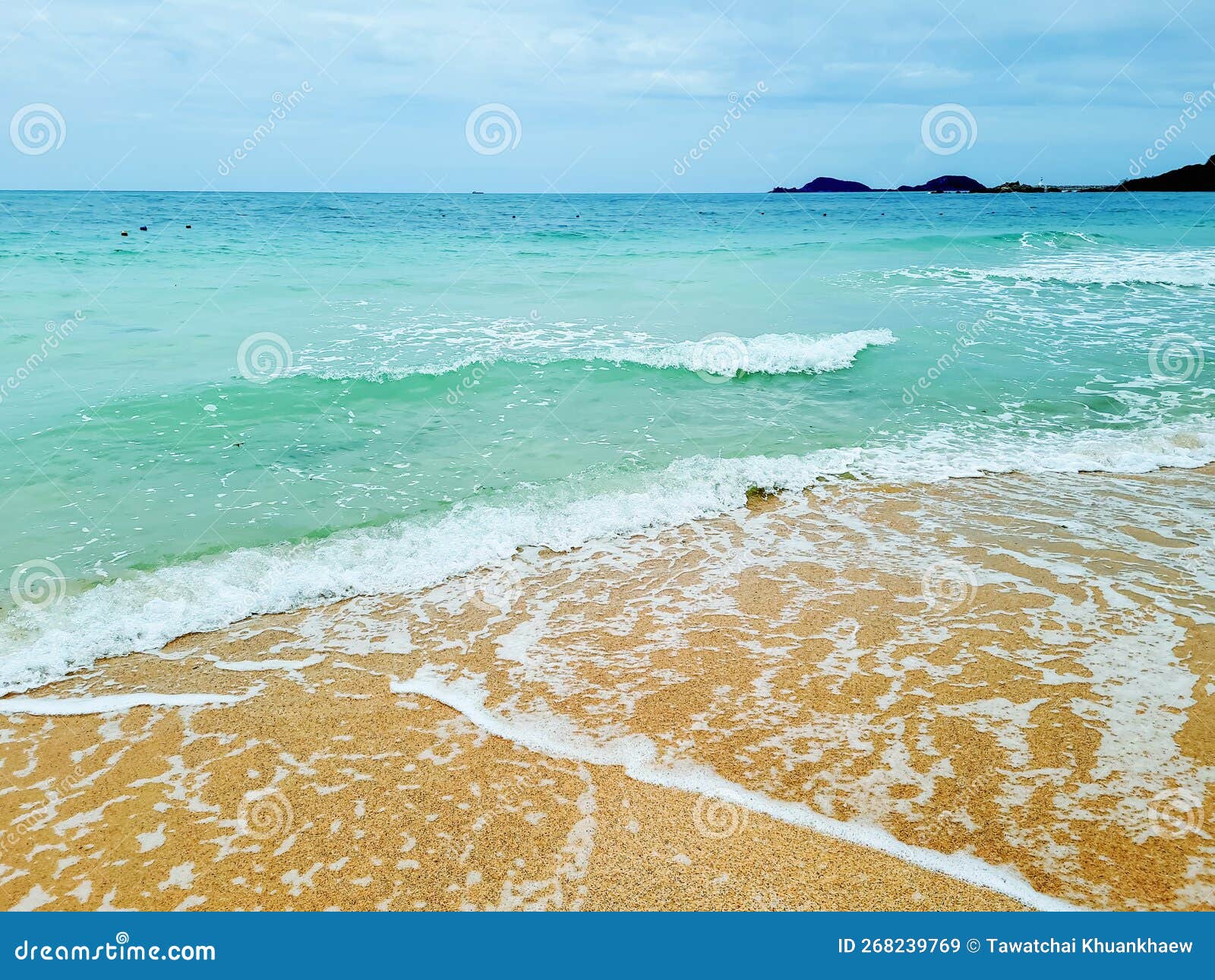 Bright Blue Water and Big Waves on a Windy Day Stock Image - Image of ...