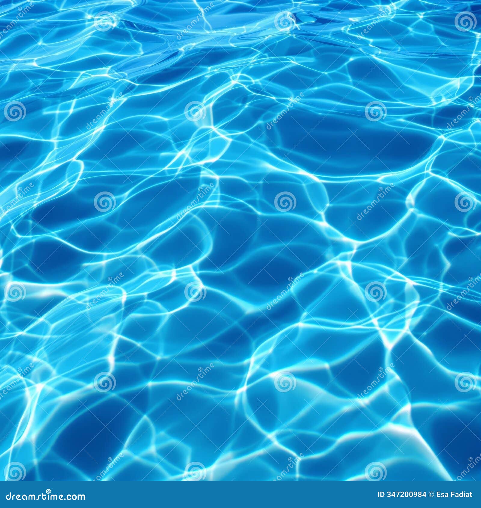 Bright Blue Water with Dynamic Light Reflections Stock Illustration ...
