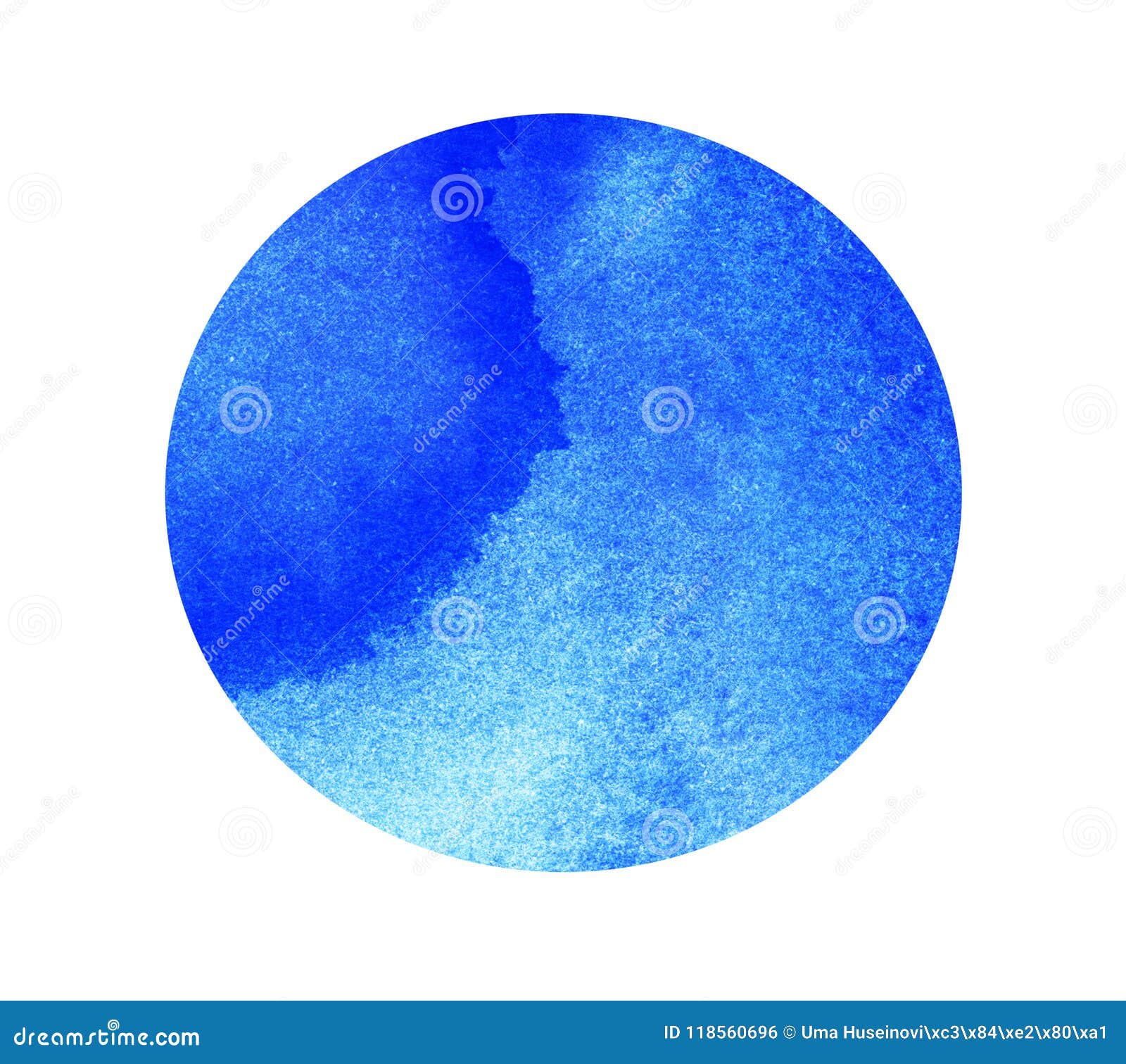Bright Blue Watercolor Sphere Stock Illustration - Illustration of cyan ...