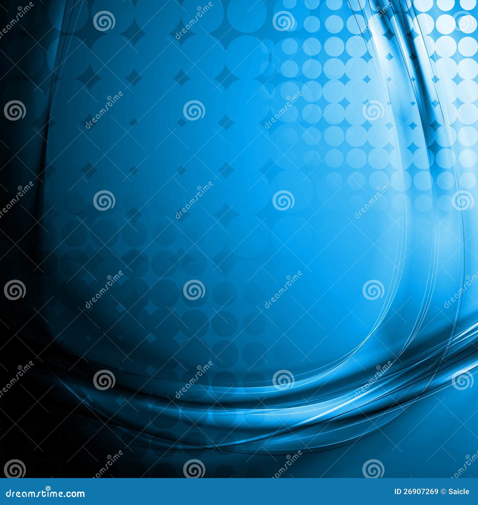 Bright blue wavy design stock vector. Illustration of digital - 26907269