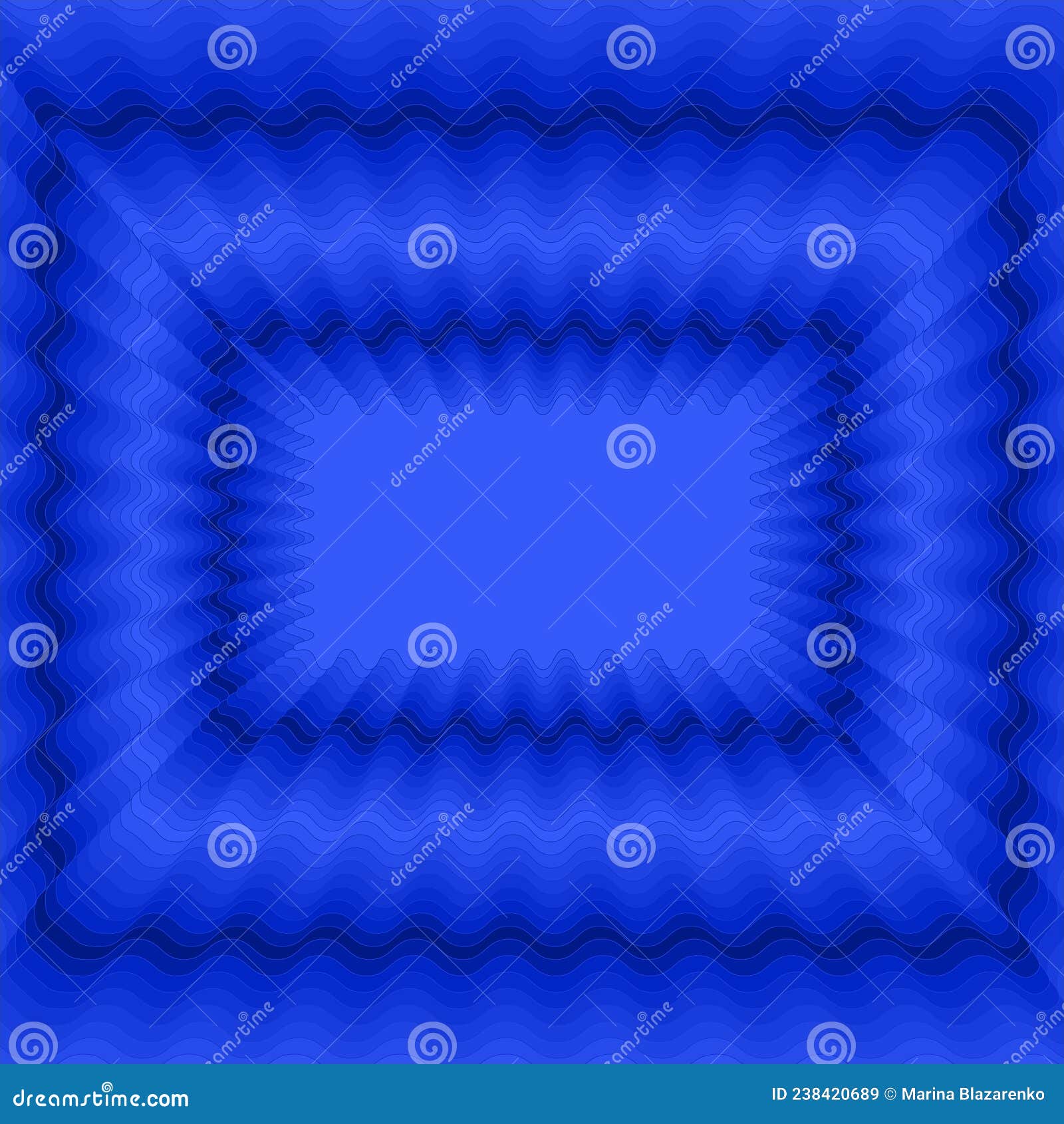 Bright Blue Wavy Rectangular Background for Design.3d . Stock ...