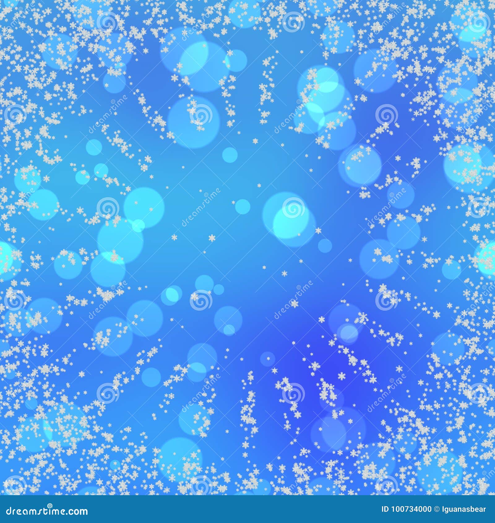 Bright Blue White Radiant Snowflakes Background Stock Illustration ...