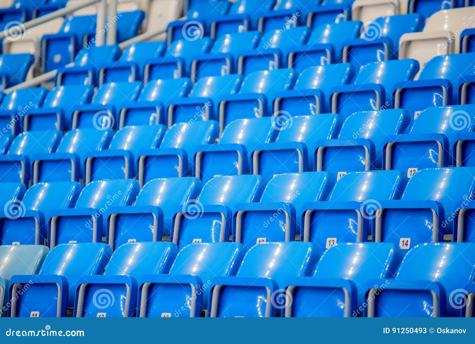Bright Blue and White Stadium Seat Stock Image - Image of event, game ...