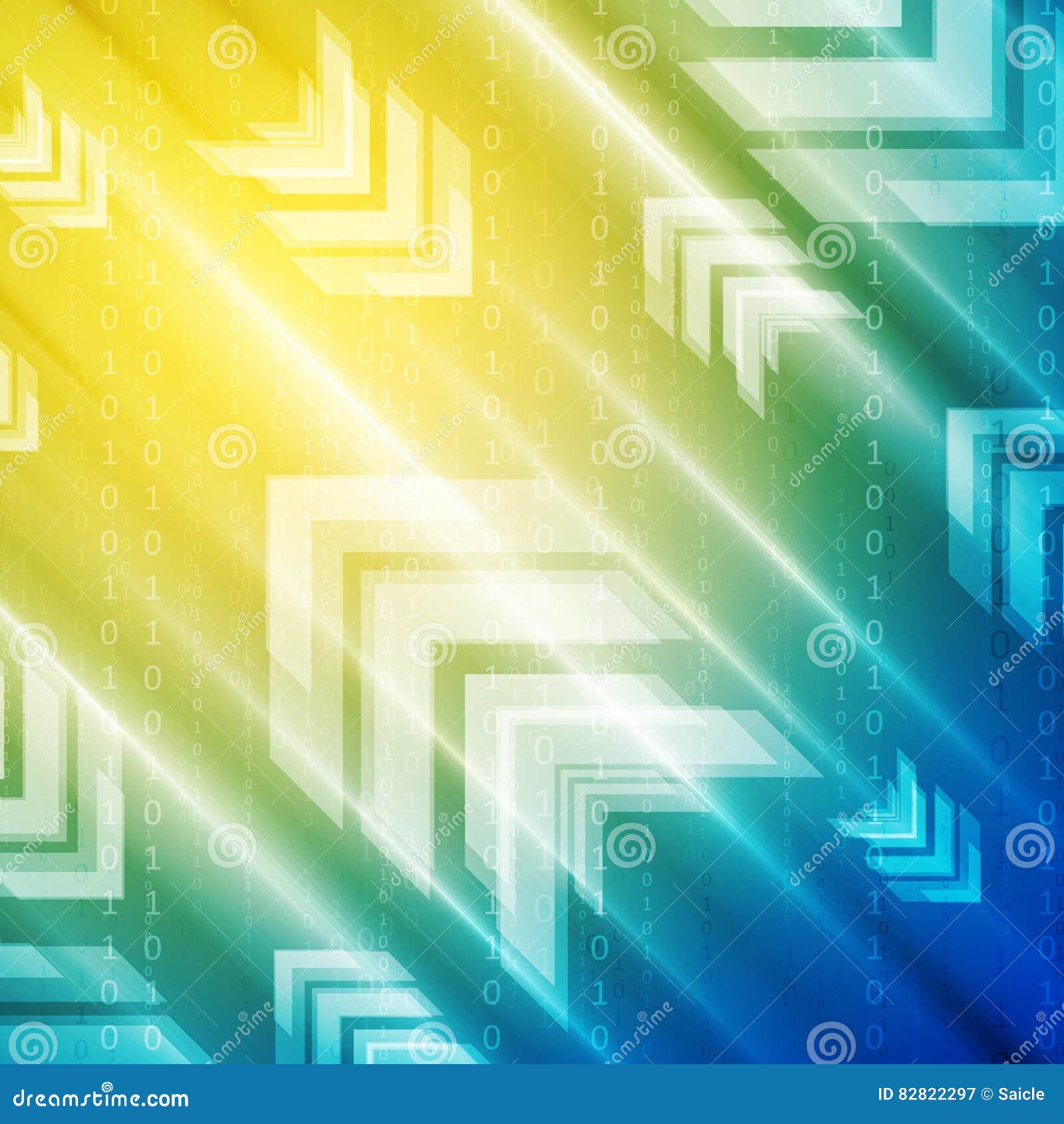 Bright Blue and Yellow Technology Background Stock Vector ...