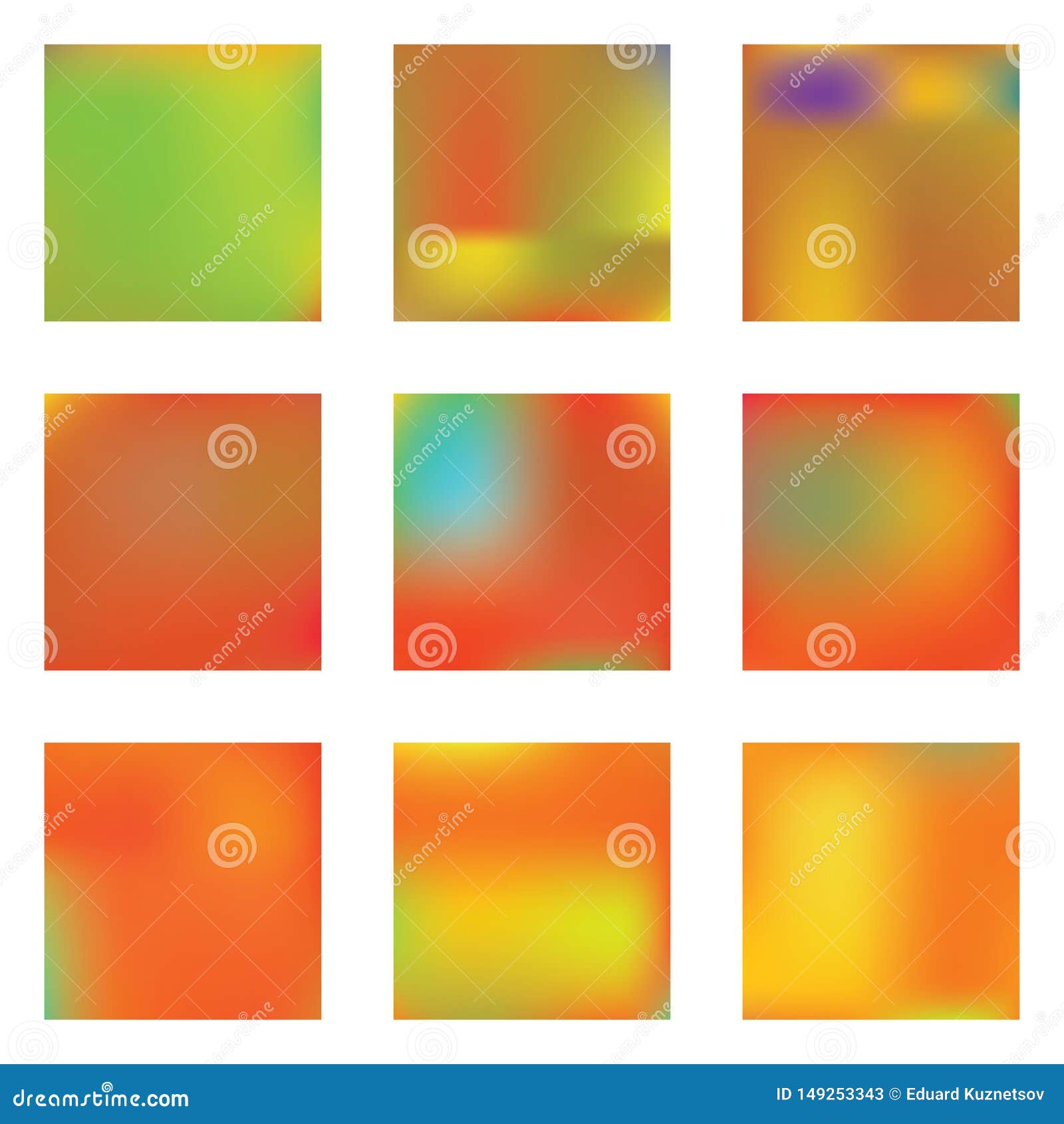 Bright Blurred Graphics from Various Combinations of Colors and Shades ...