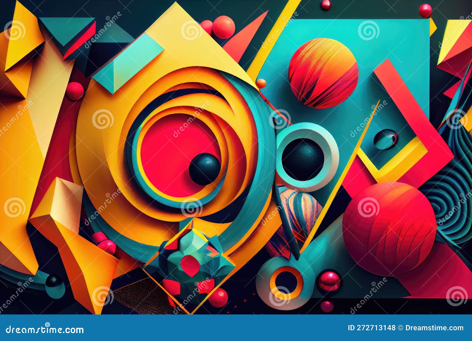 Bright and Bold Mix of Colors, Shapes, and Textures Stock Illustration ...