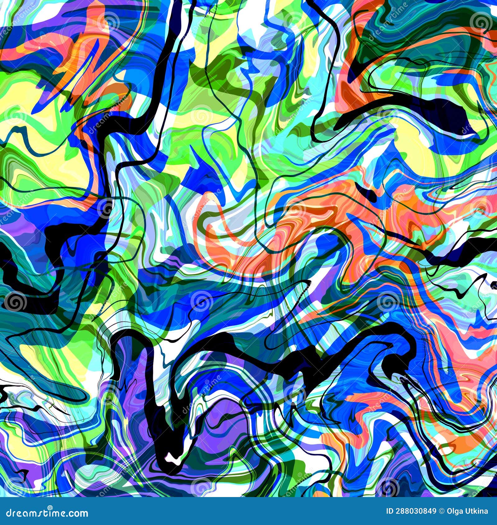 Abstract Bold Bright Multicolor Marble Slab Layered Textured Pattern ...