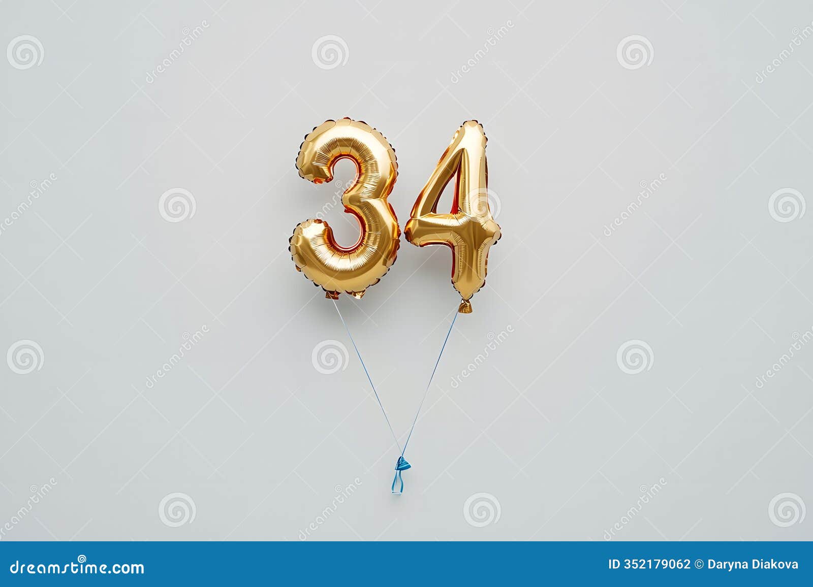 Bright and Bold: the Number 34 Balloon on a White Background Stock ...