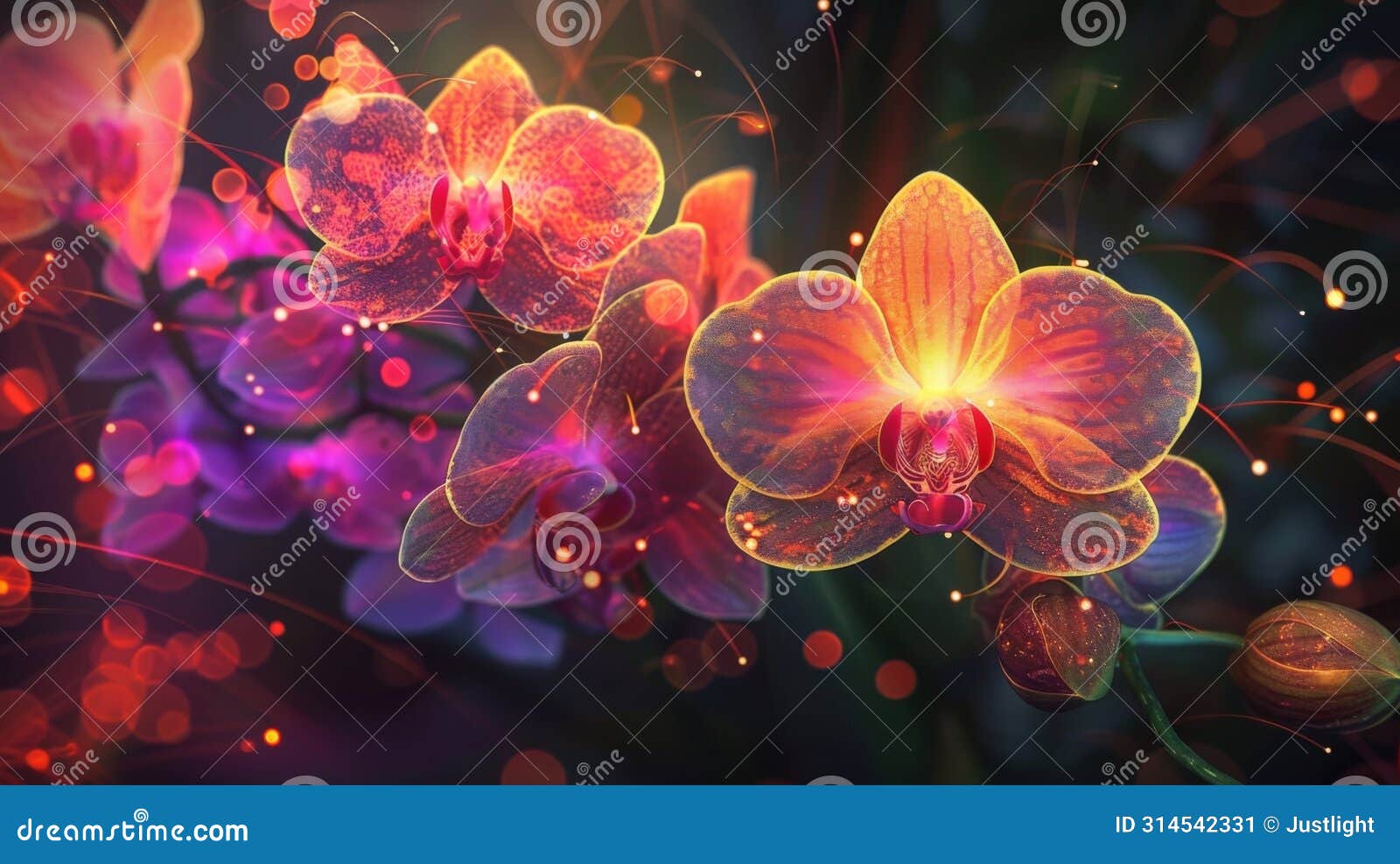 Bright and Bold Orchid Fireworks Lighting Up the Sky with Their ...