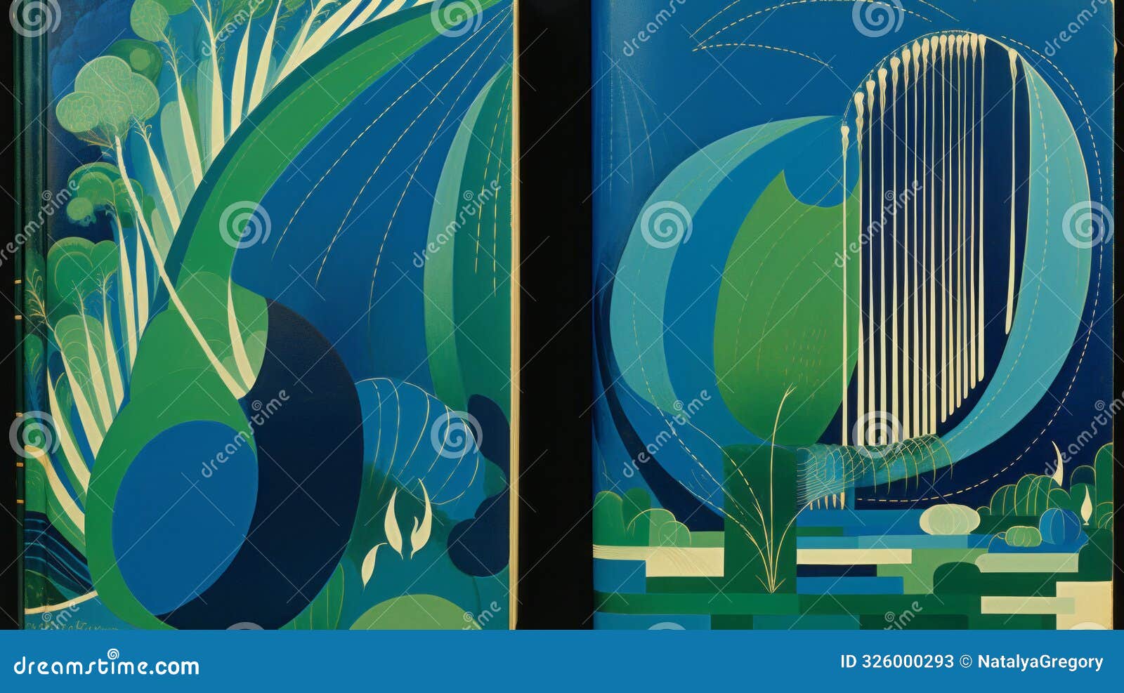 AI Generated. Bright Book Cover Mockup with Abstract Geometric Patterns ...