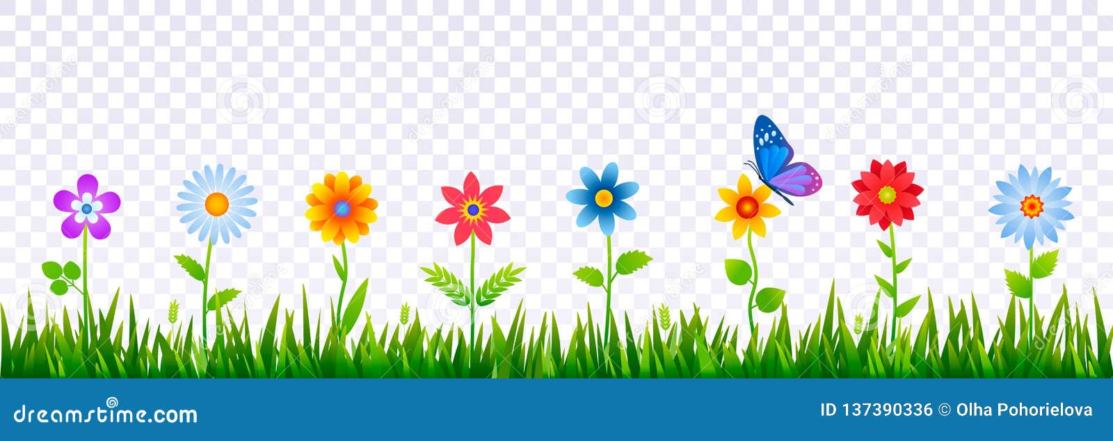 Easter Flowers Border Clip Art