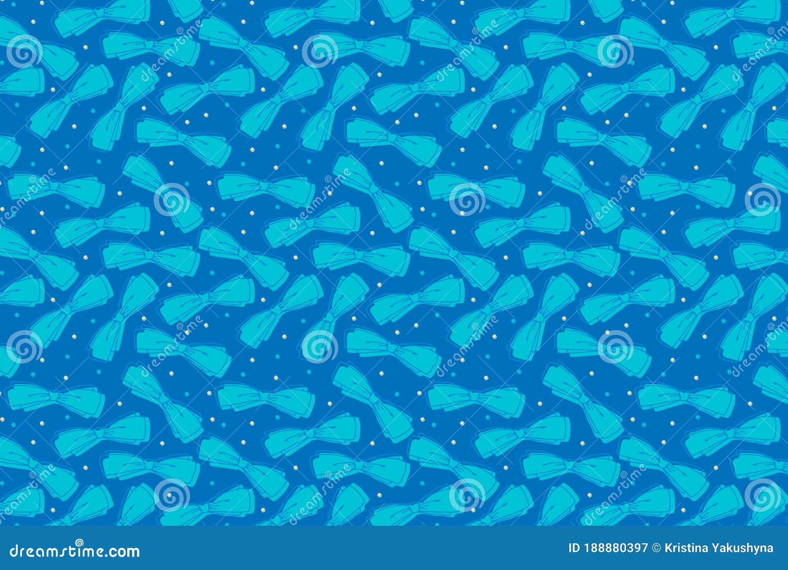 Bright Bow Pattern. Festive Blue Bow Background Stock Illustration ...