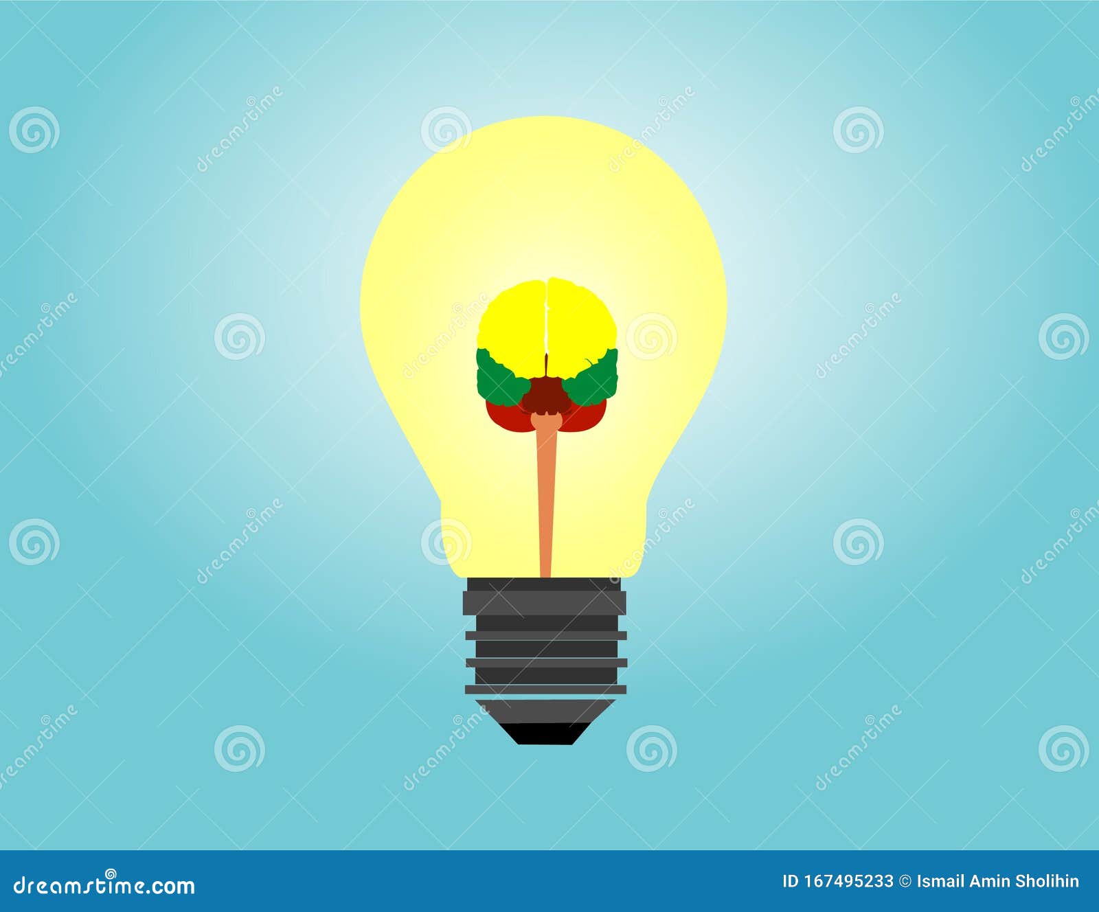 Bright Brain Lamp Logo. Logo Design Ilustration Bright Brain Stock ...