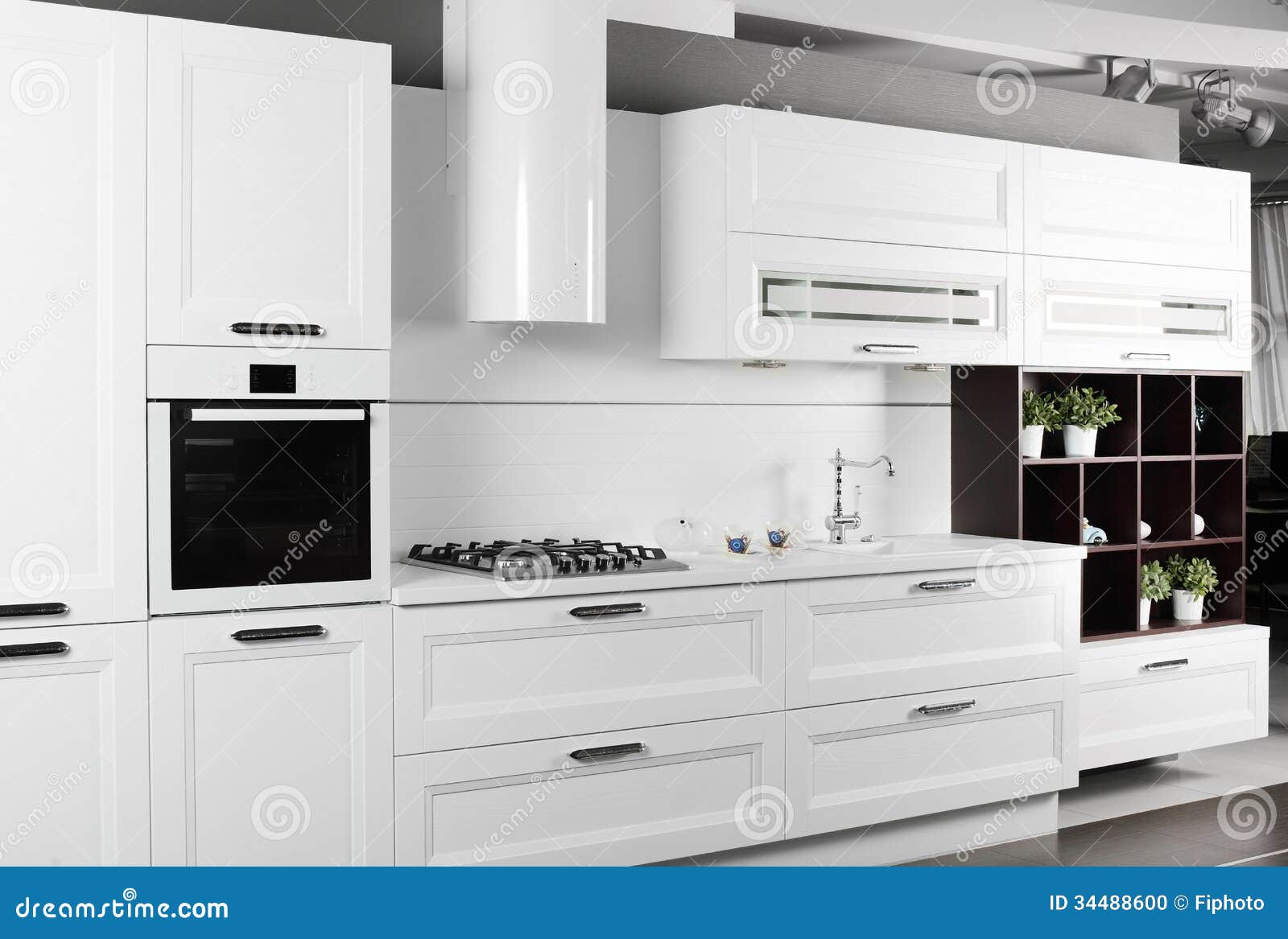 Bright Brand New European Kitchen Stock Photo - Image of indoors ...