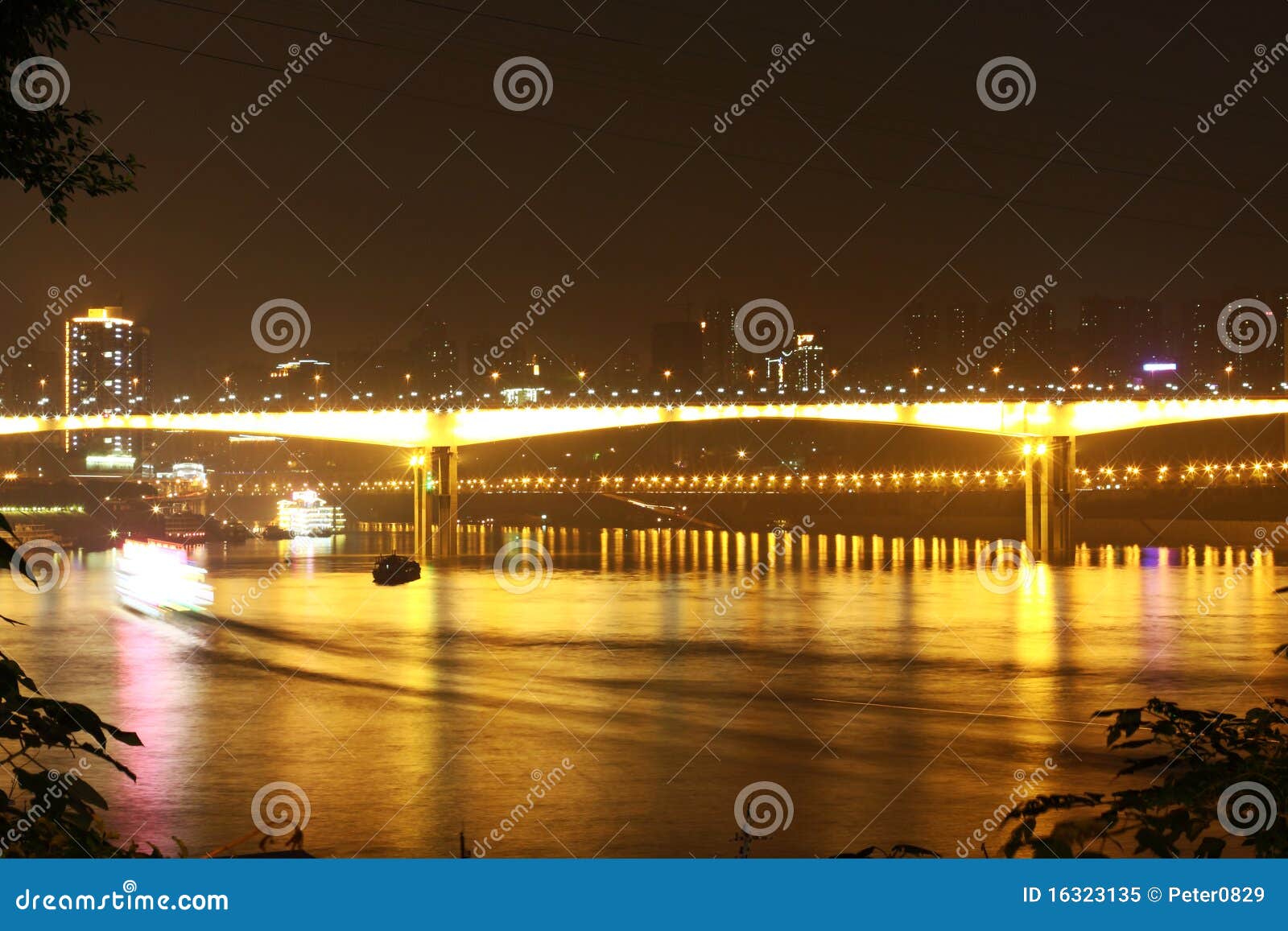Bright bridge stock image. Image of evening, asia, architecture - 16323135