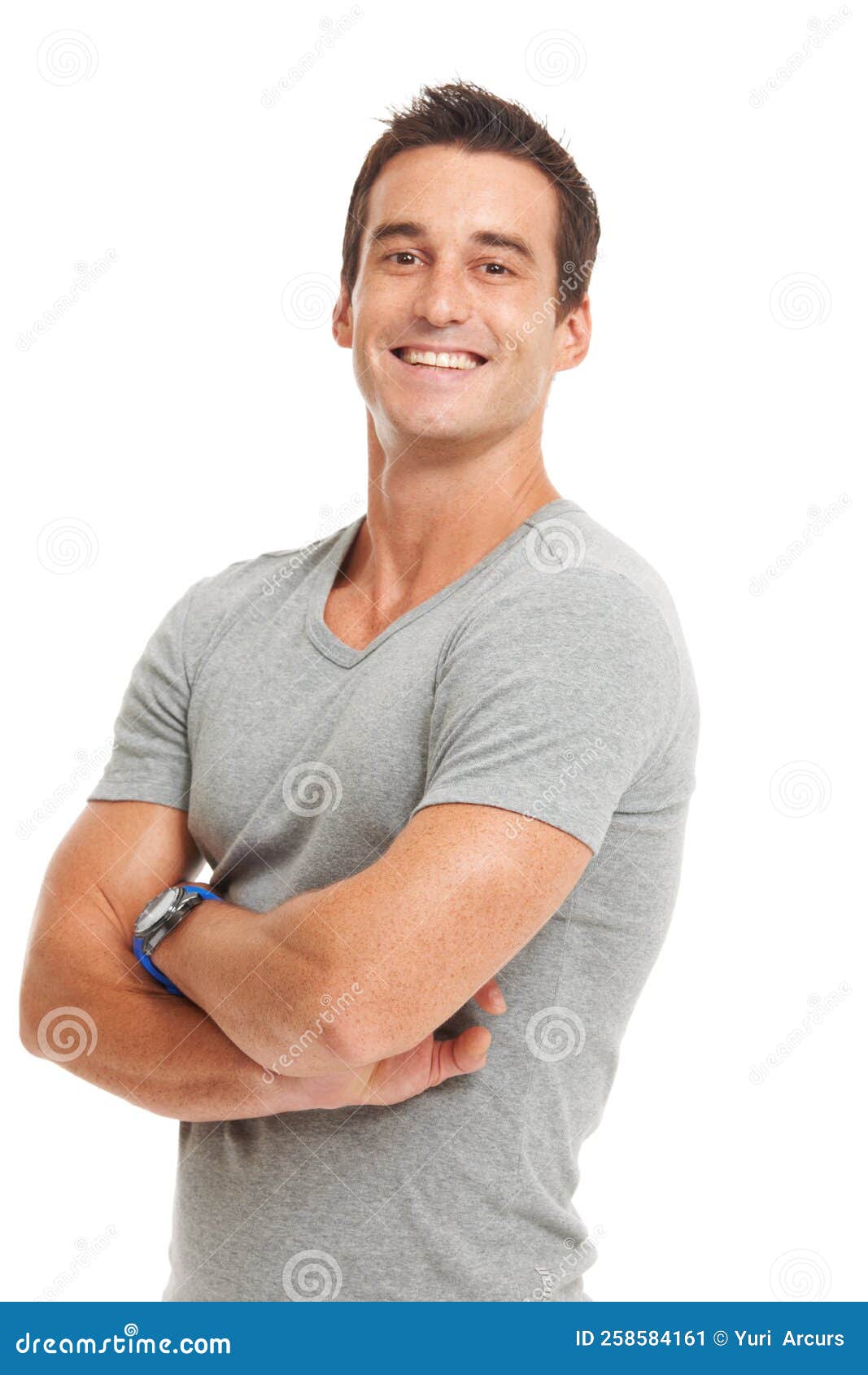 Bright and Brimming with Confidence. Studio Shot of Handsome Man ...