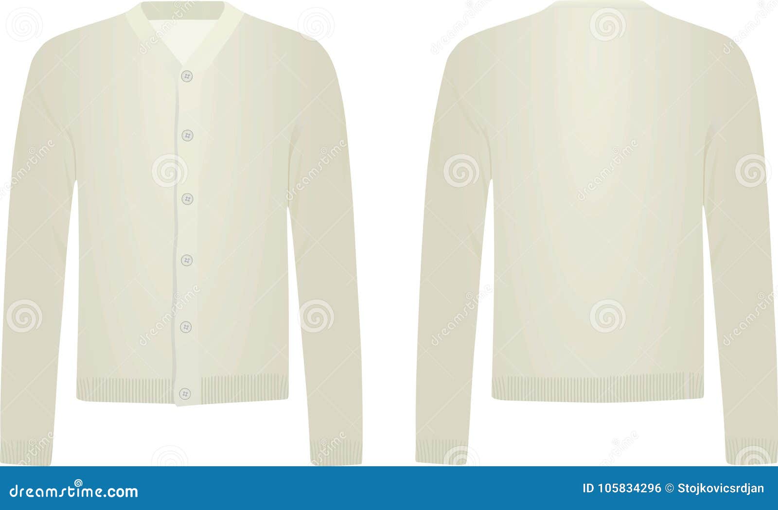 Bright Brown Cardigan Front and Back View Stock Vector - Illustration ...