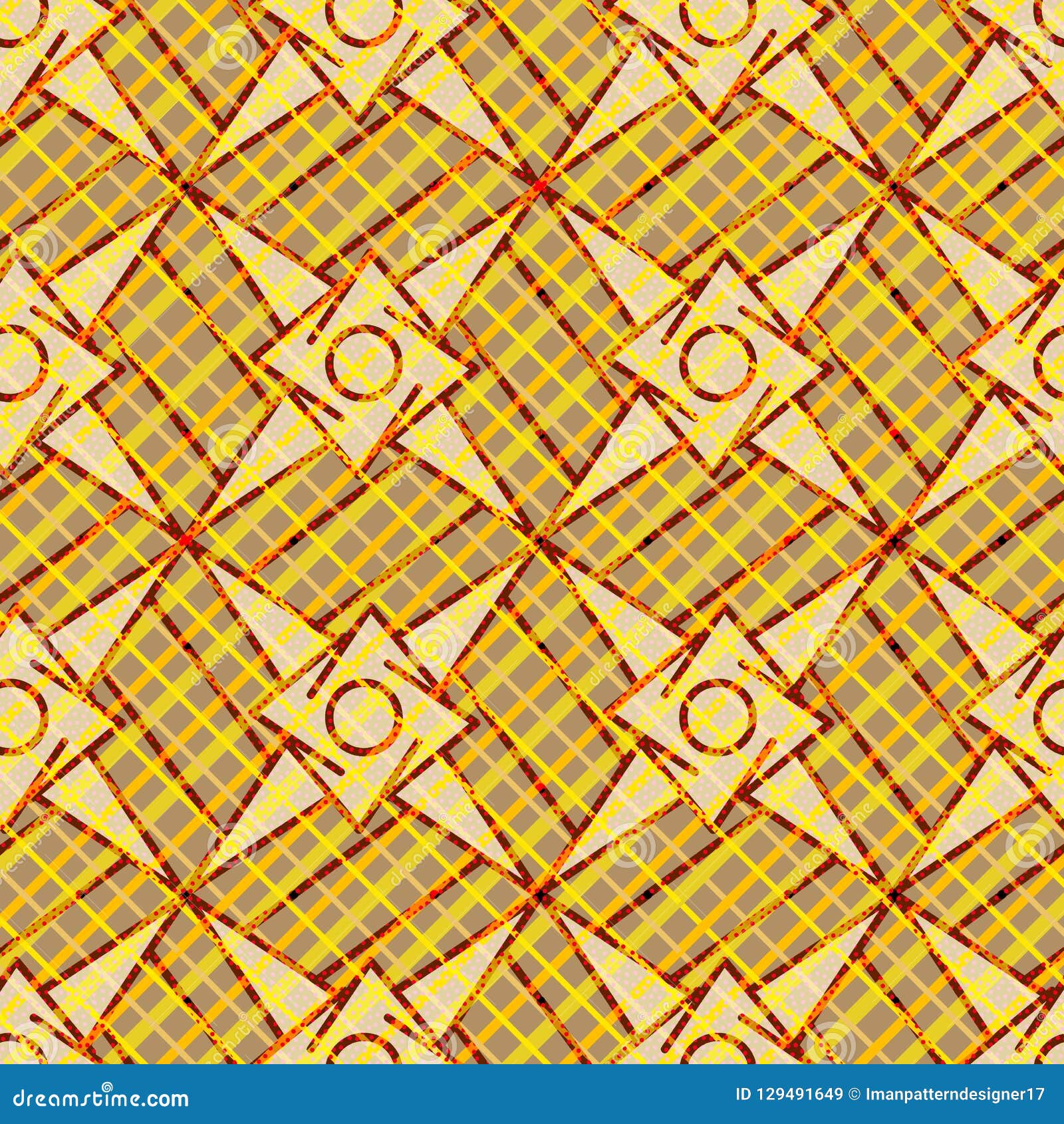 Bright Brown and Yellow Modern Geometric Pattern Stock Vector ...