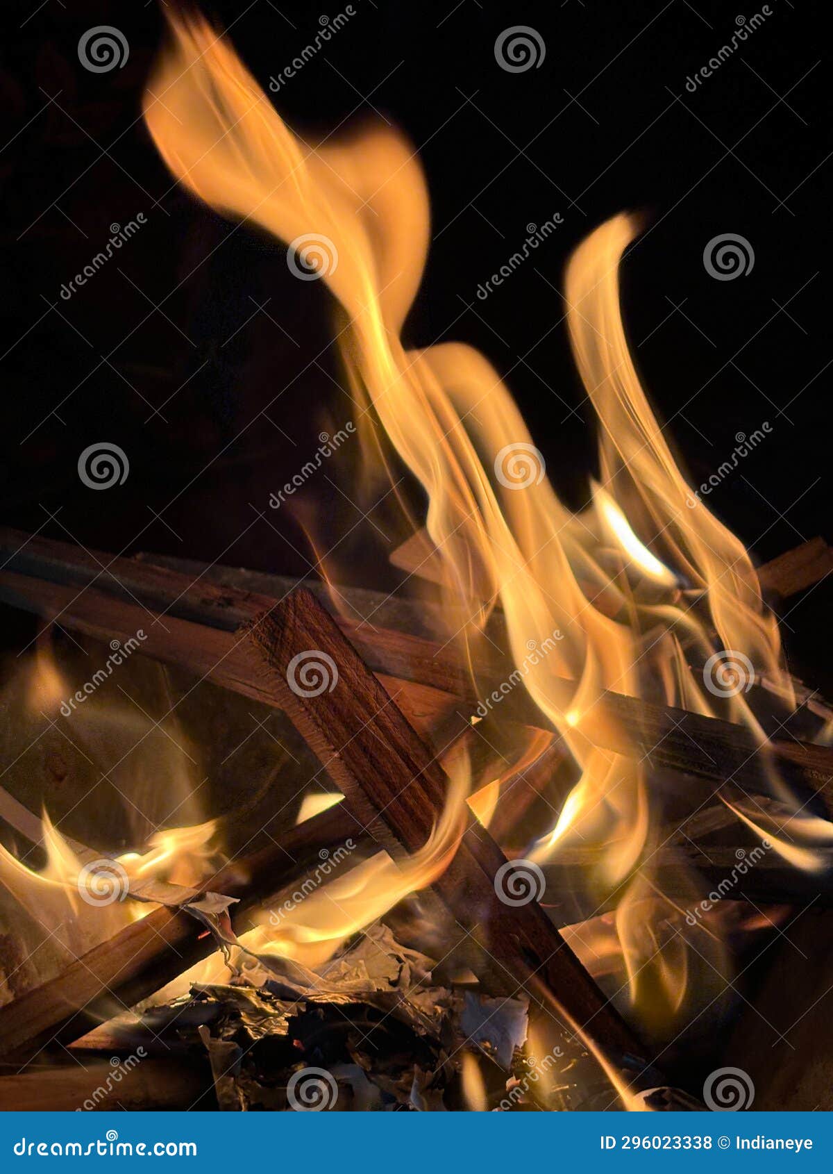 Bright burning fire stock photo. Image of burn, yellow - 296023338