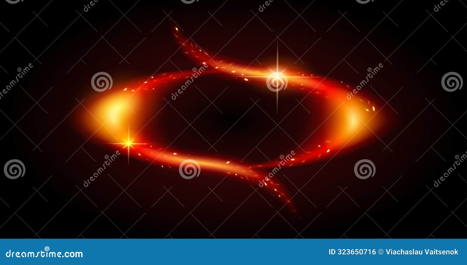 Bright Burning Oval Frame Vector Realistic Fire Composition Stock ...