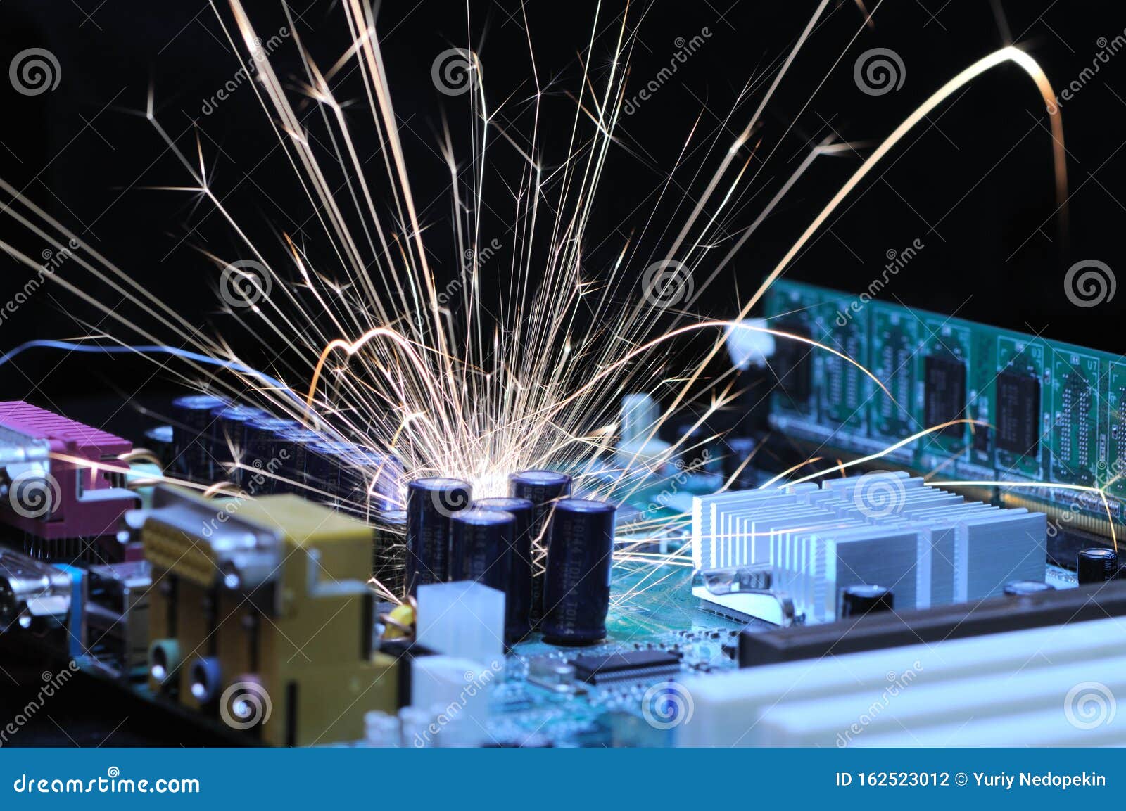 Close-up Side View of a PCB Board with SMD Components Stock Photo ...