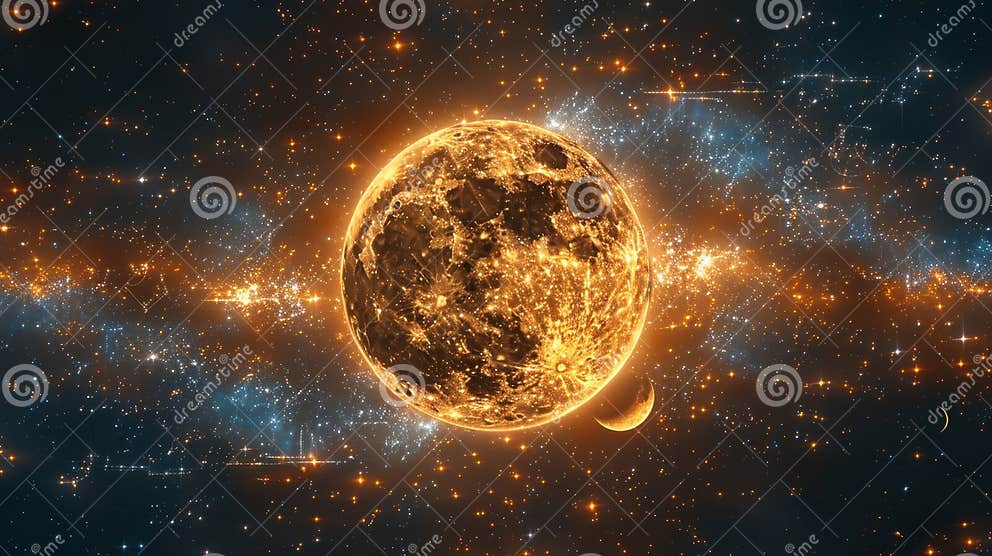 A Bright Burning Sun with Solar Activity in Space. Astrology Stock ...